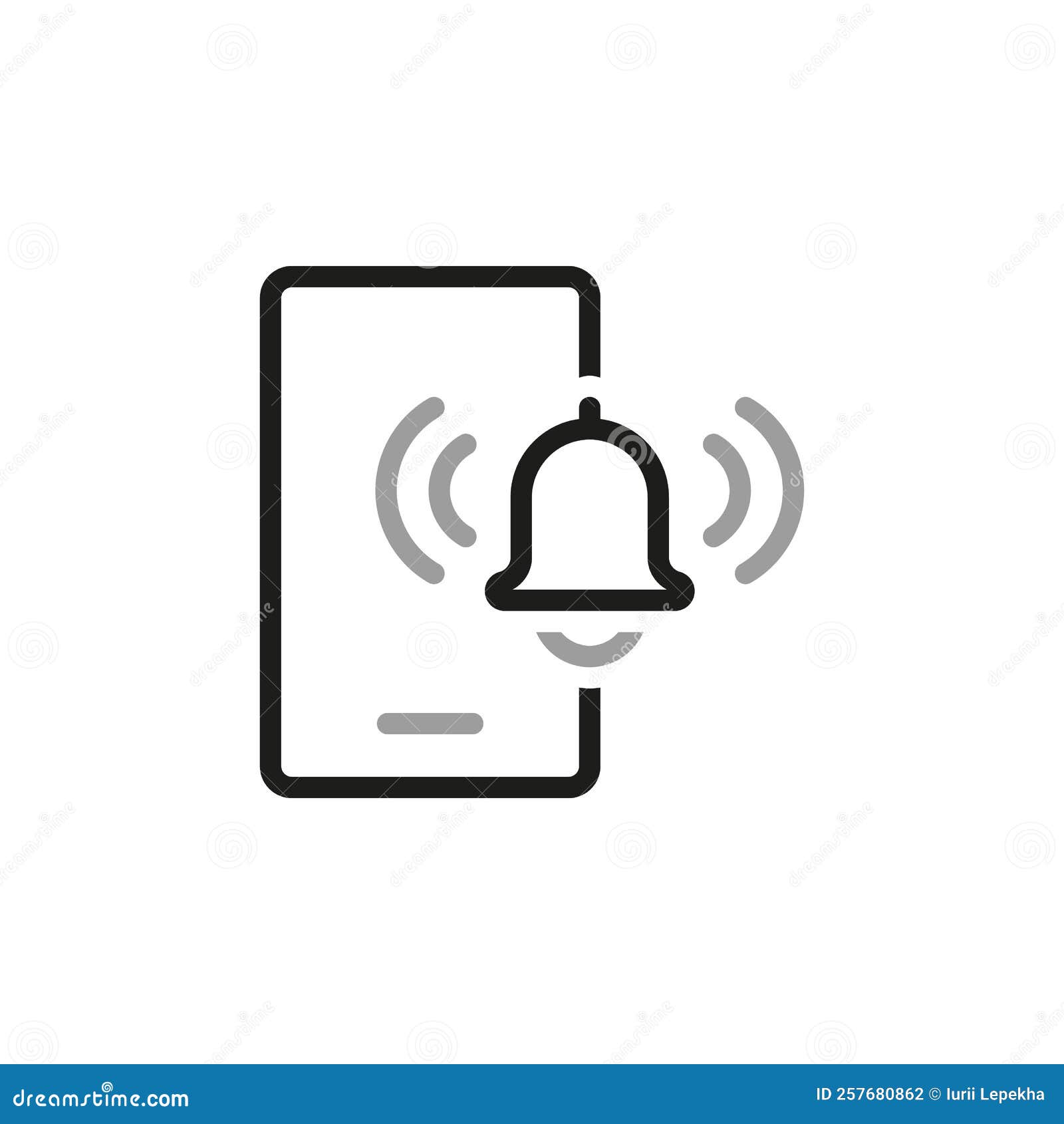 Simple Linear Vector Icon Related To Mobile Phone Notification. Line ...