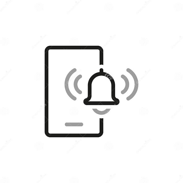 Simple Linear Vector Icon Related To Mobile Phone Notification. Line ...