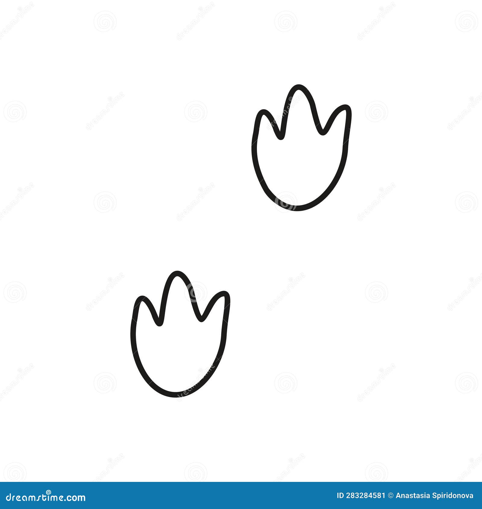 Simple Linear Vector Illustration of Dinosaur Footsteps Stock Vector ...