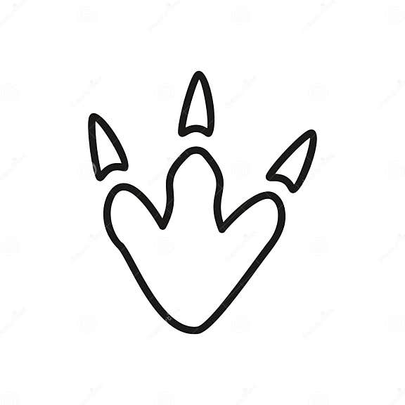 Simple Linear Vector Illustration of Dinosaur Footsteps Stock Vector ...