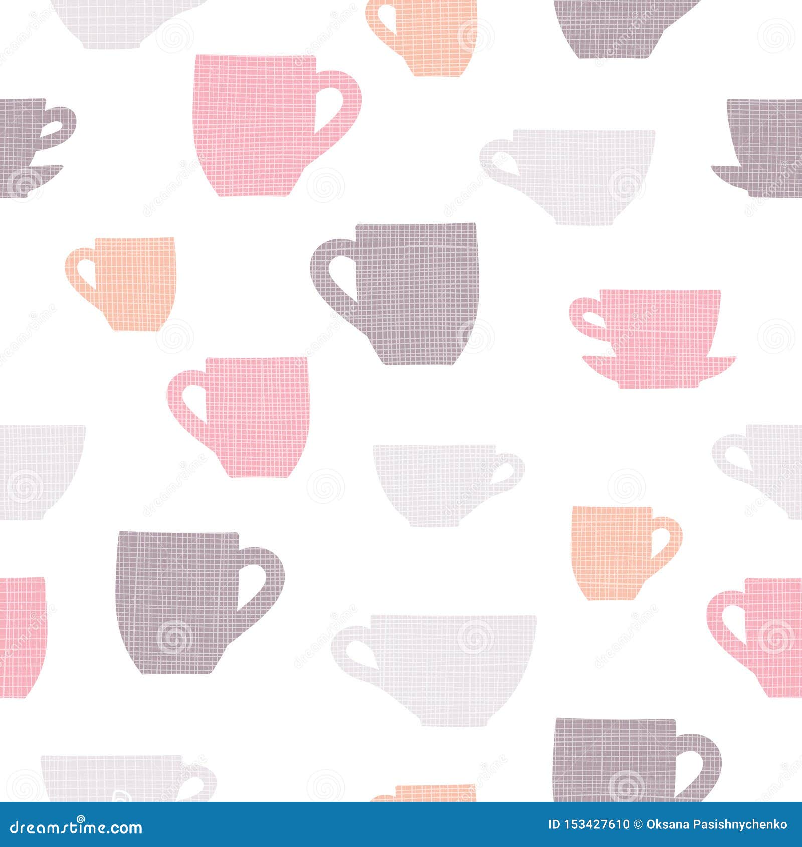 Simple Linen Textured Cups Vector Repeat Pattern Stock Vector ...