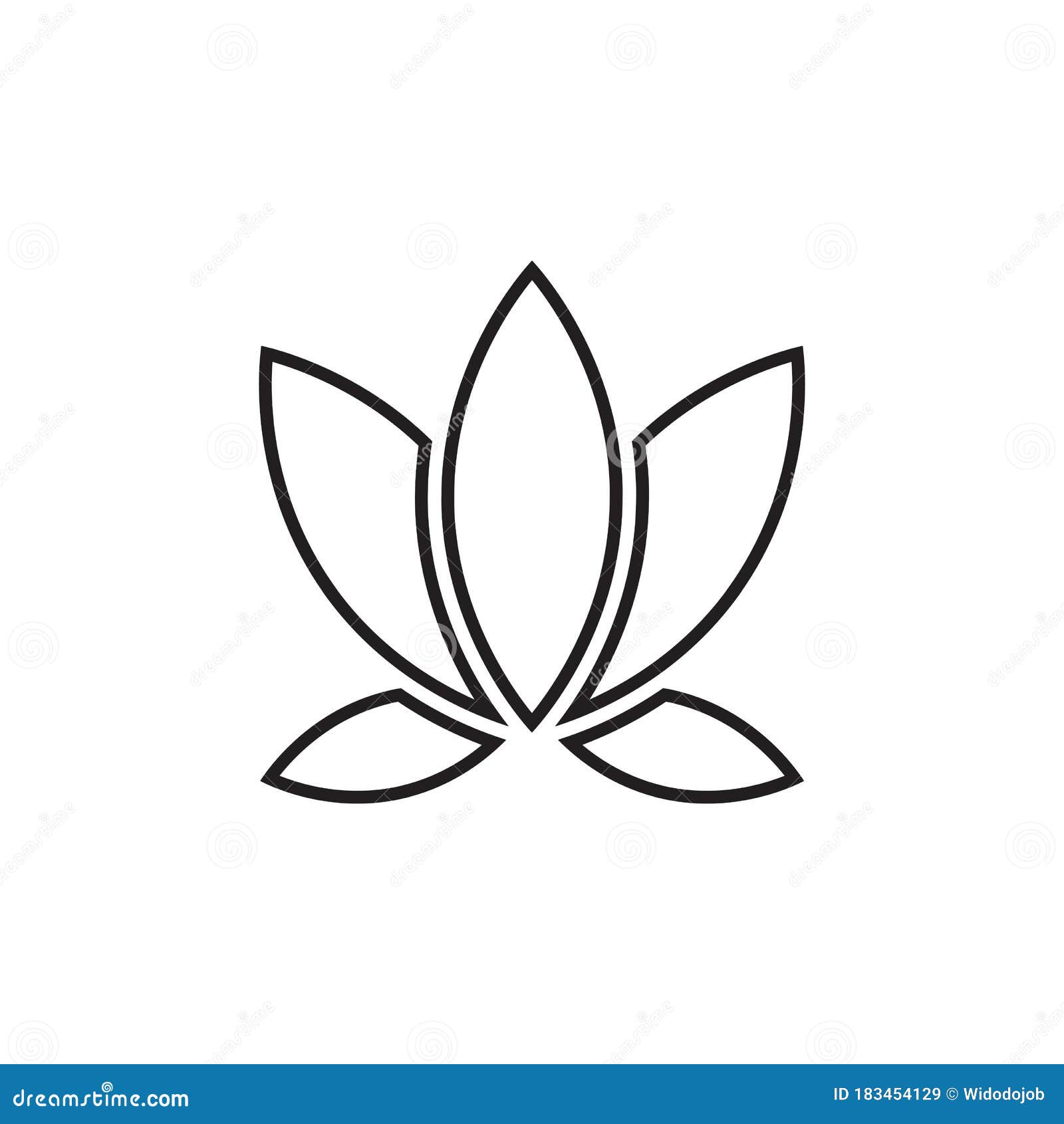 Simple Lines Lotus Icon Vector Stock Vector - Illustration of logotype ...