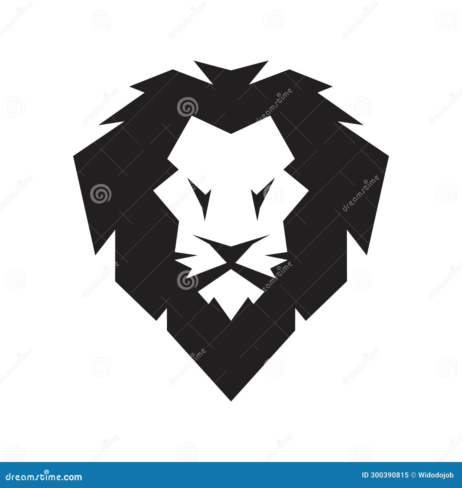 Simple Lion Logo Black And White Circle. Vector Design | CartoonDealer ...