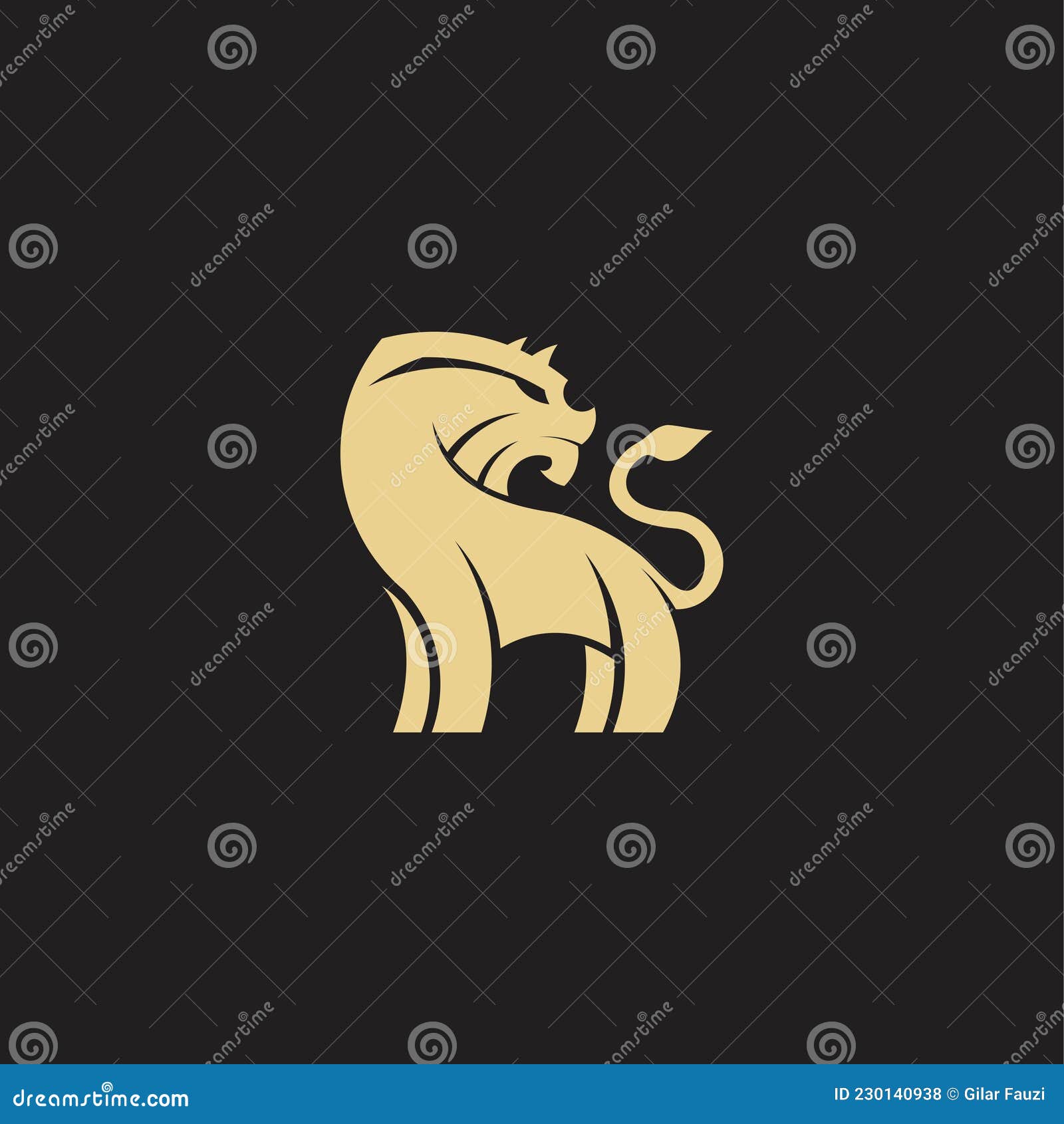 Simple lion logo stock vector. Illustration of emblem - 230140938