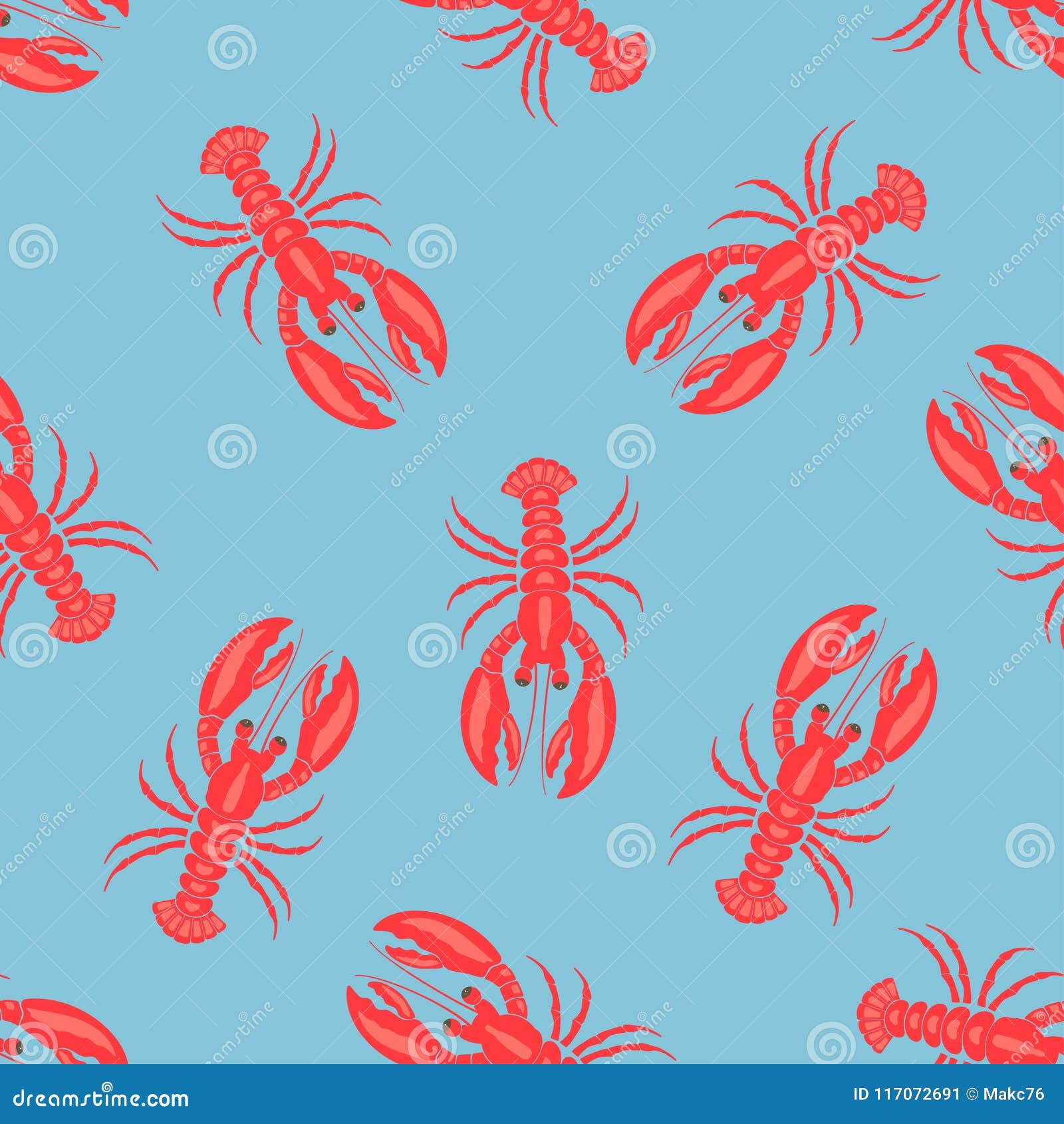 Simple lobster pattern stock vector. Illustration of underwater - 117072691