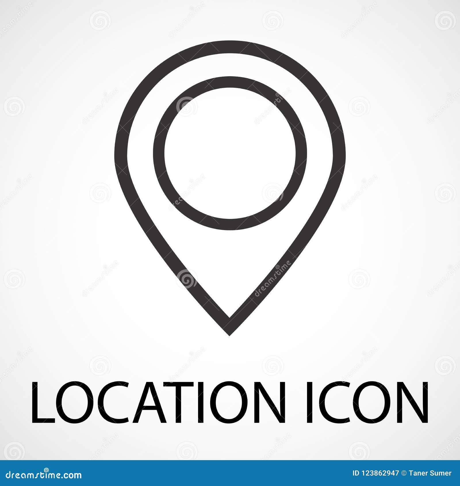 Simple Location Map Pointer Icon Stock Vector - Illustration of black ...