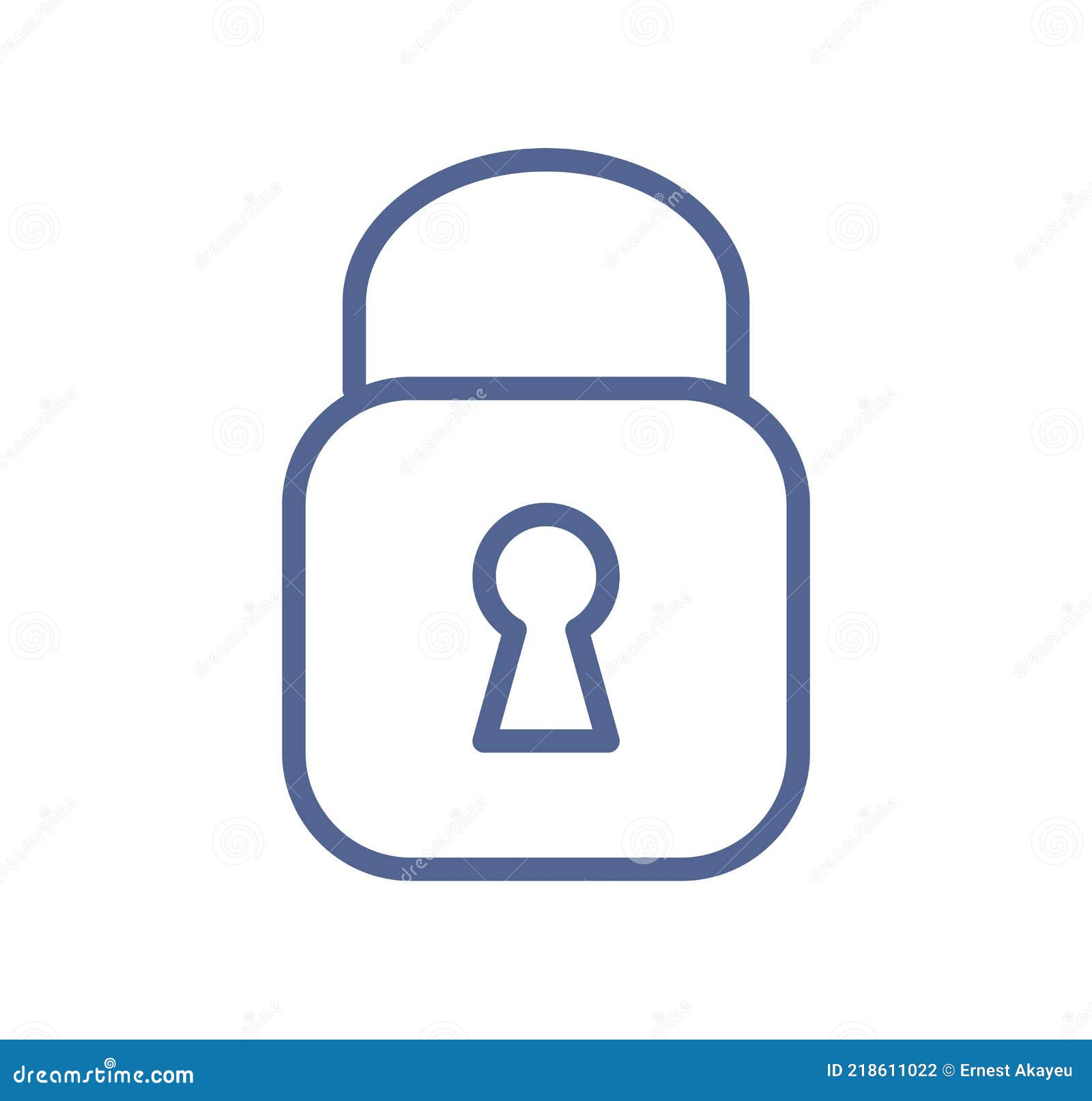 Simple Keyhole Icon, White Circle Lock Symbol On Black Background ...