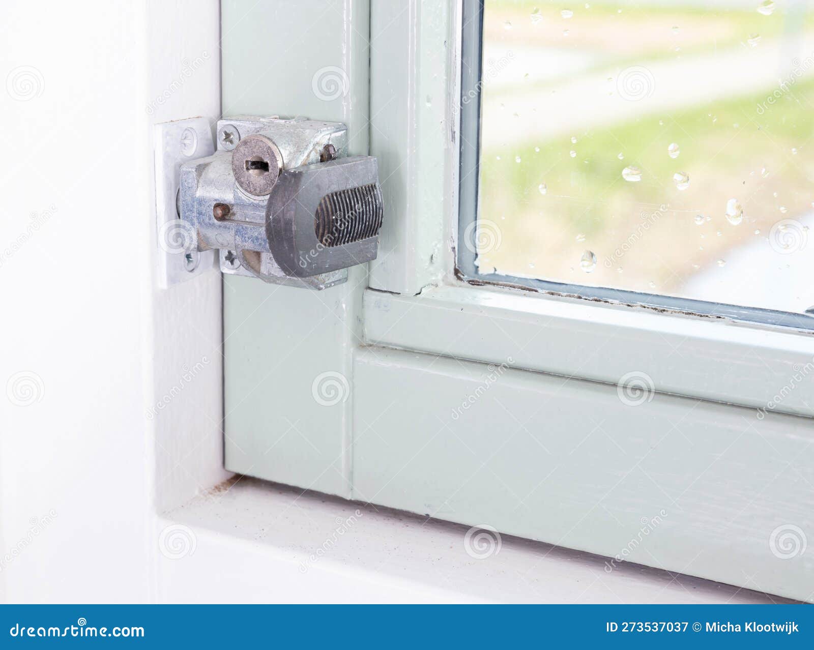 Simple Lock on the Inside of a Window Stock Image - Image of security ...