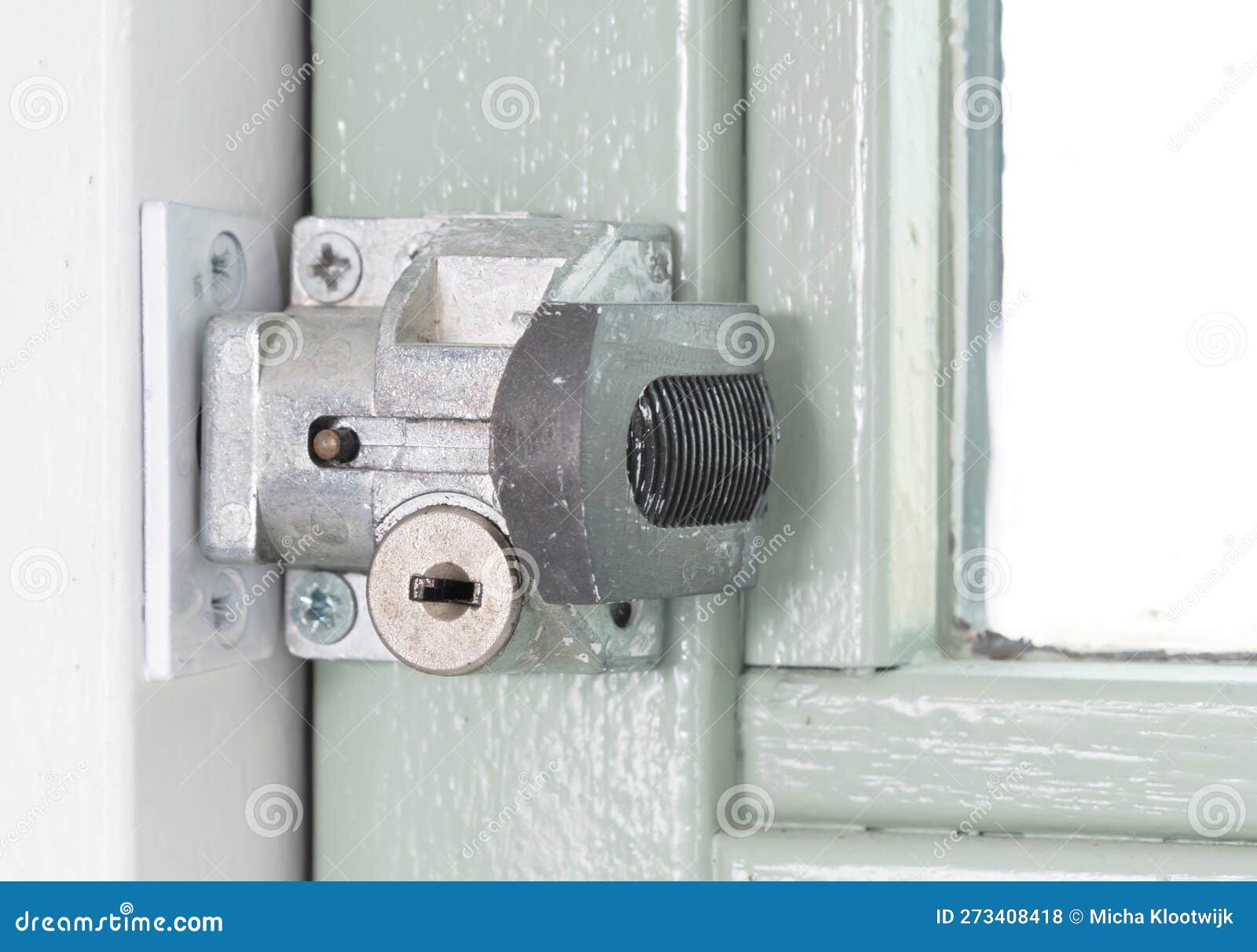 Simple Lock on the Inside of a Window Stock Photo - Image of security ...