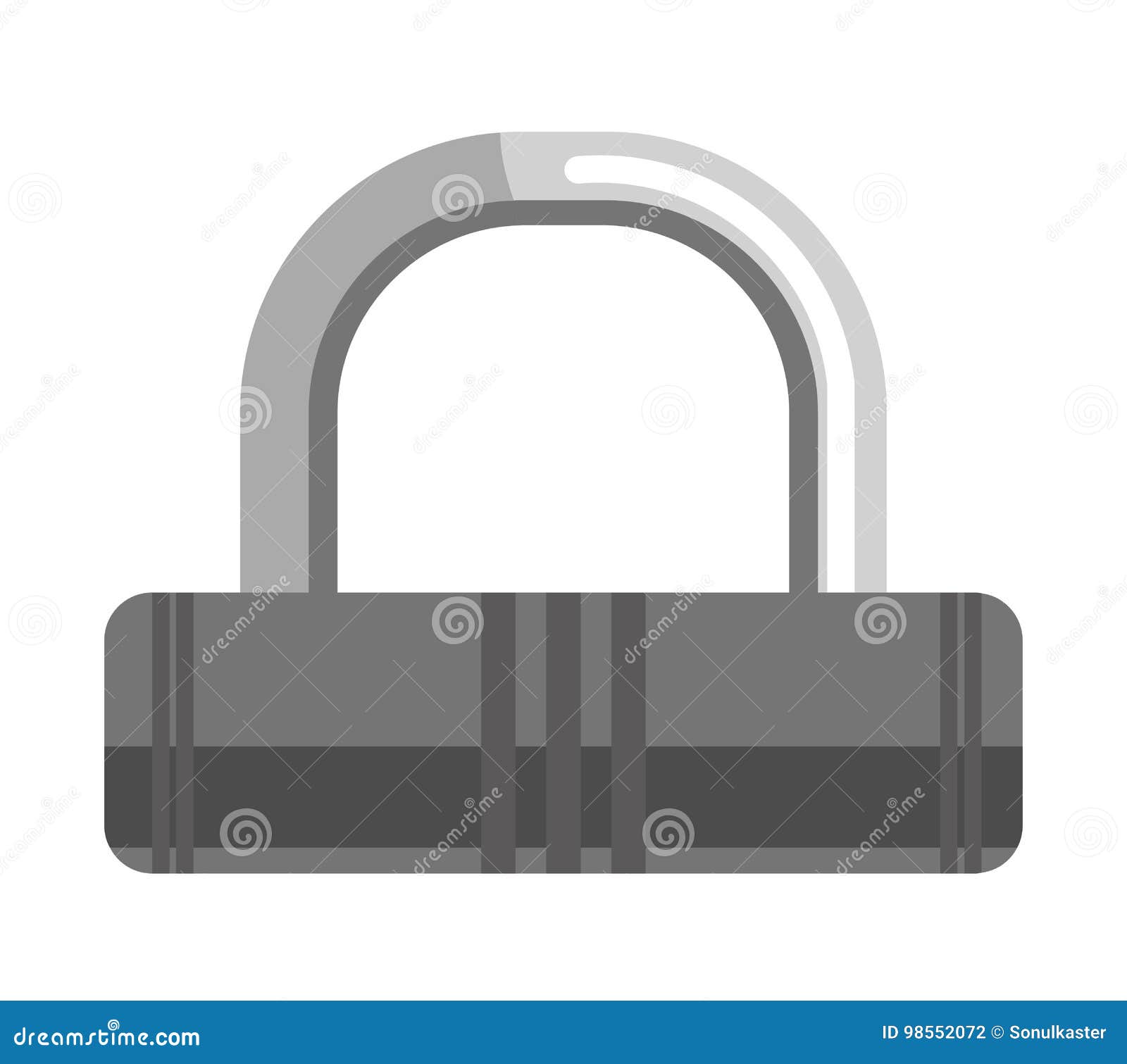 Simple Lock with Metal Loop and Black Corpus Stock Vector ...