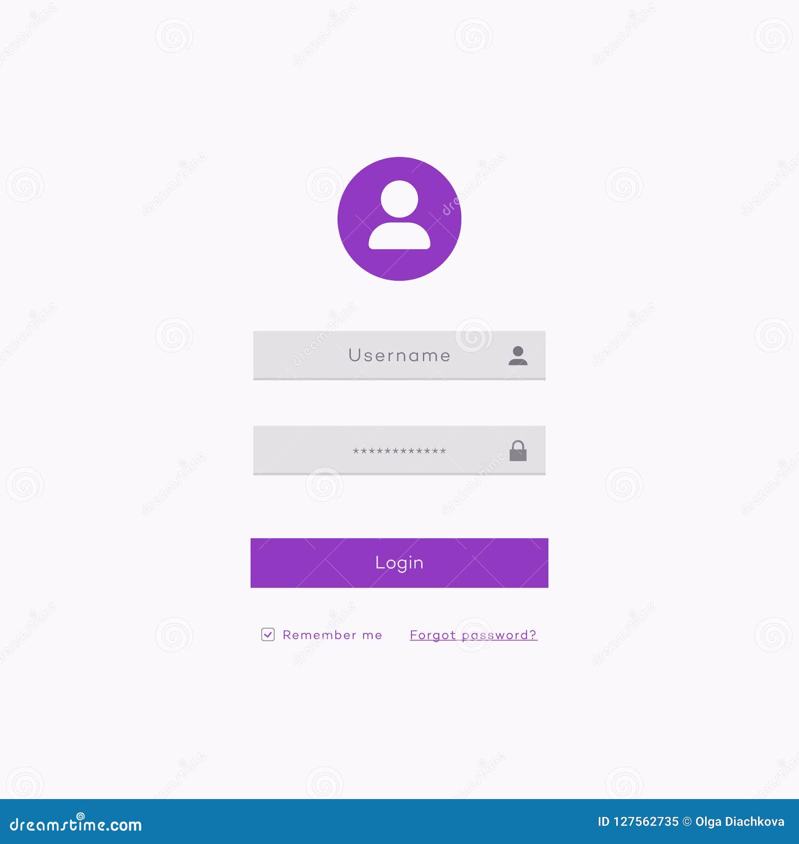 Simple Login Form Page Template Stock Vector - Illustration of page ...