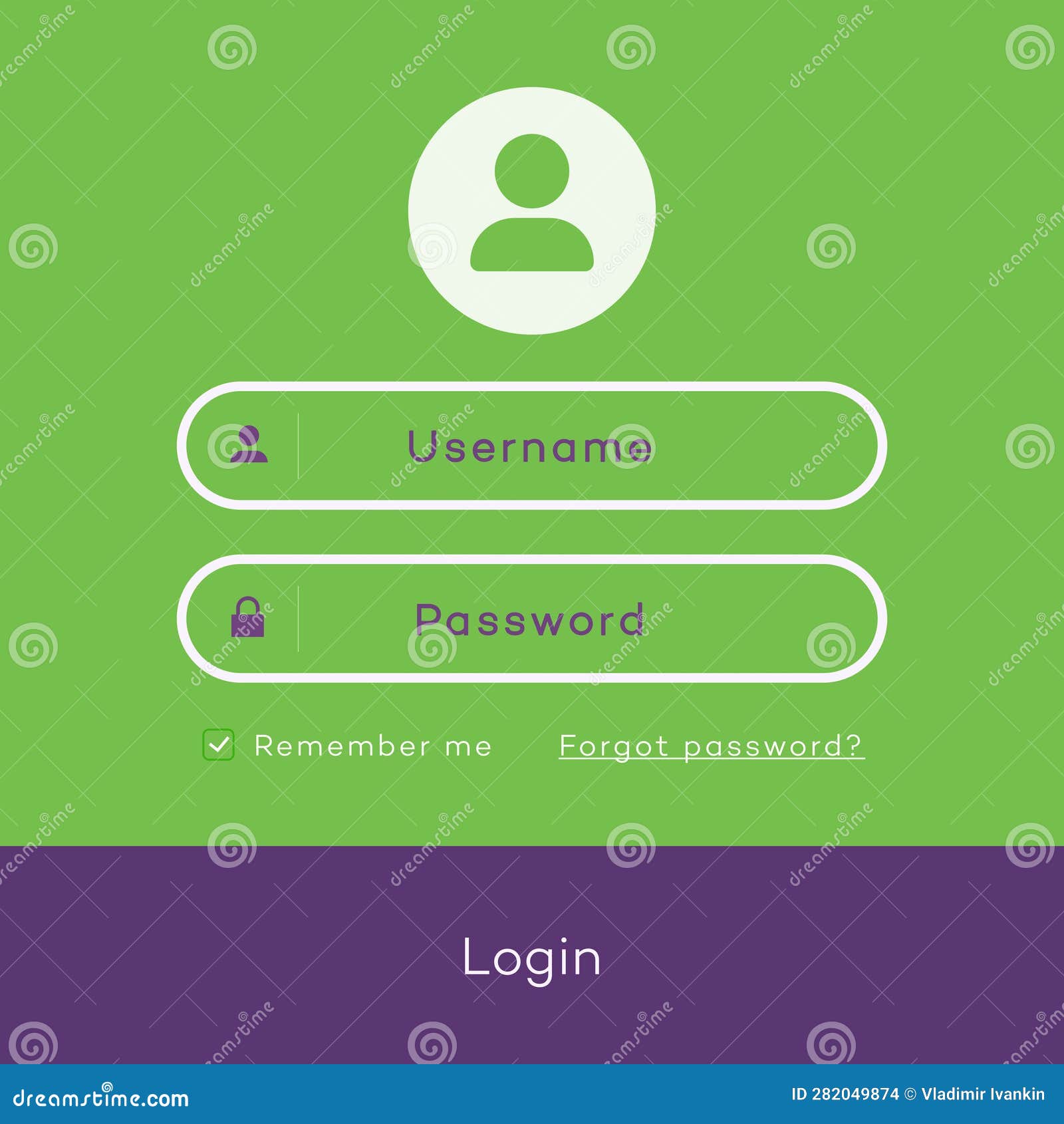 Simple Login Page Form Modern Flat Style Stock Vector - Illustration of ...
