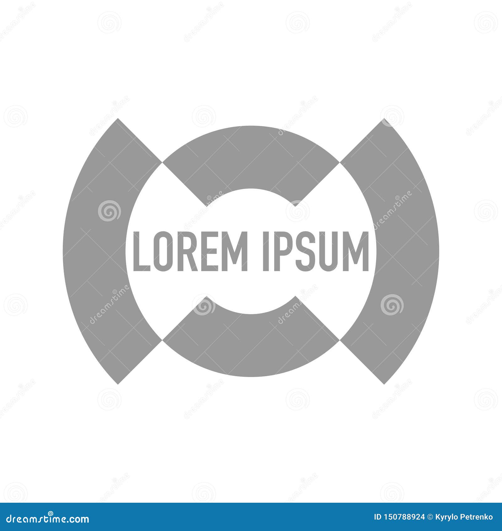 Simple Logo with Abstract Divided Circles Figures Stock Vector ...