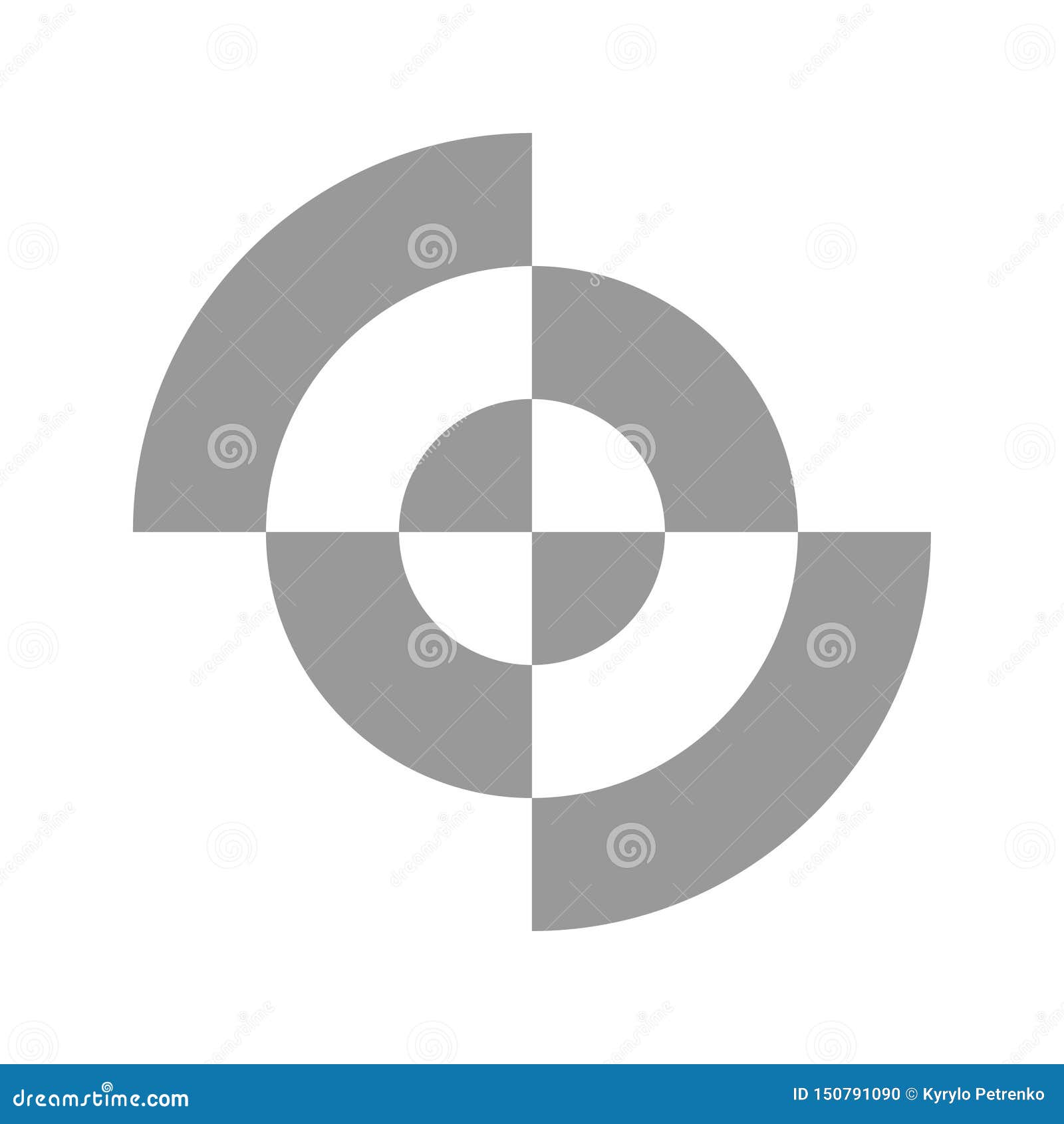 Simple Logo with Abstract Divided Circles Figures Stock Vector ...