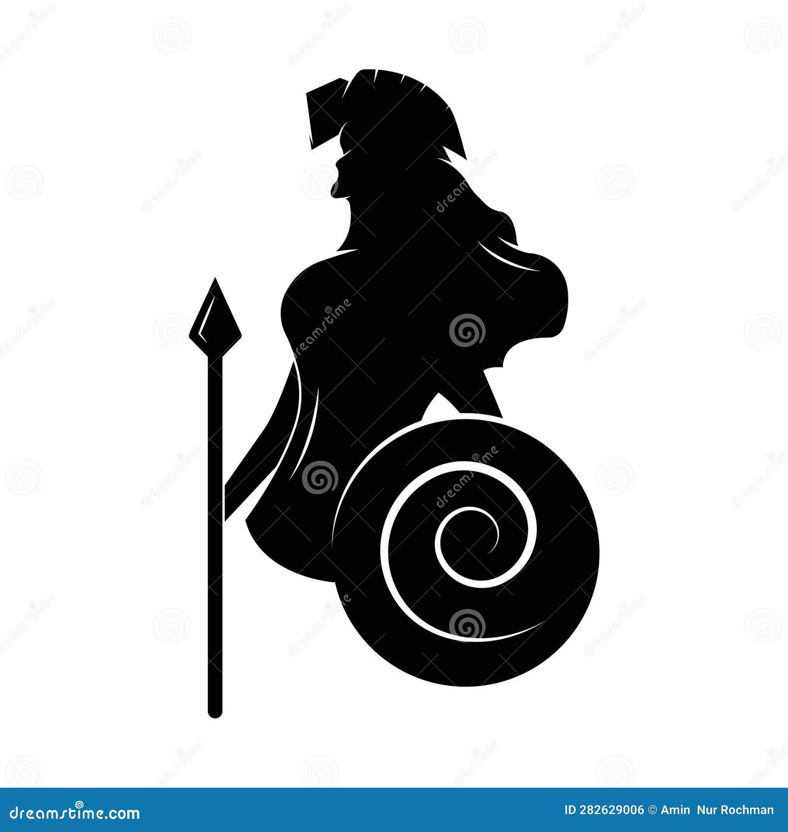 Athena Vector Illustration The Ancient Greek Goddess Of Warfare ...