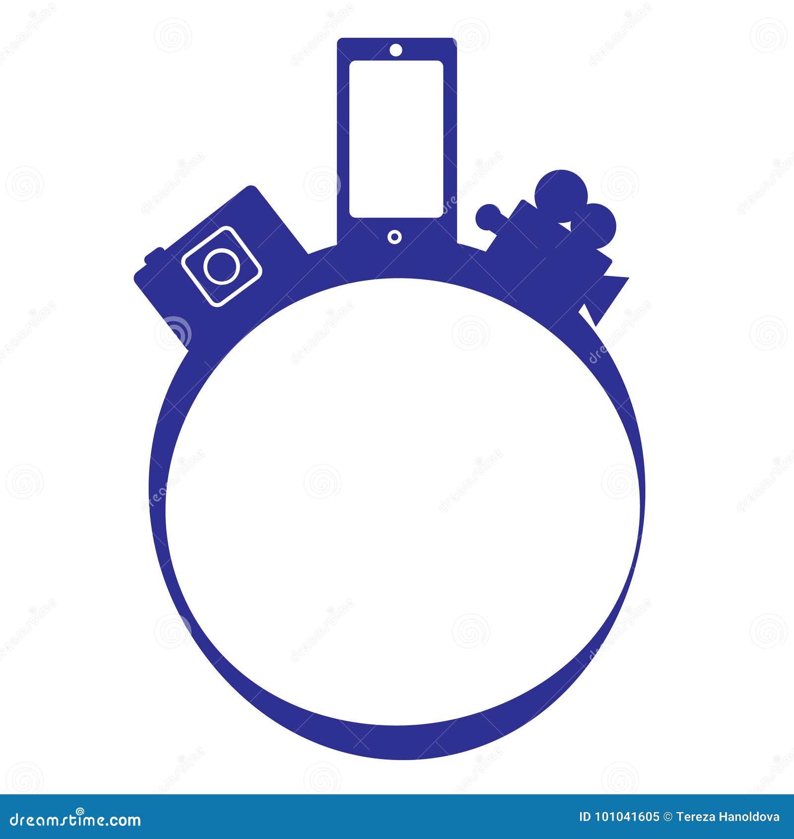 Simple Logo with Camera and Phone Isolated on White Background Stock ...