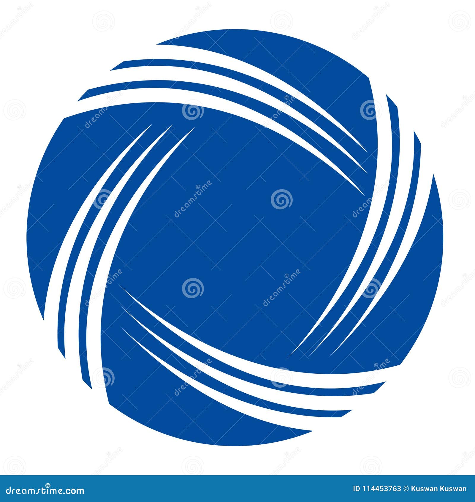 Simple Logo Circle Blue Flat and Four White Object Stock Illustration ...