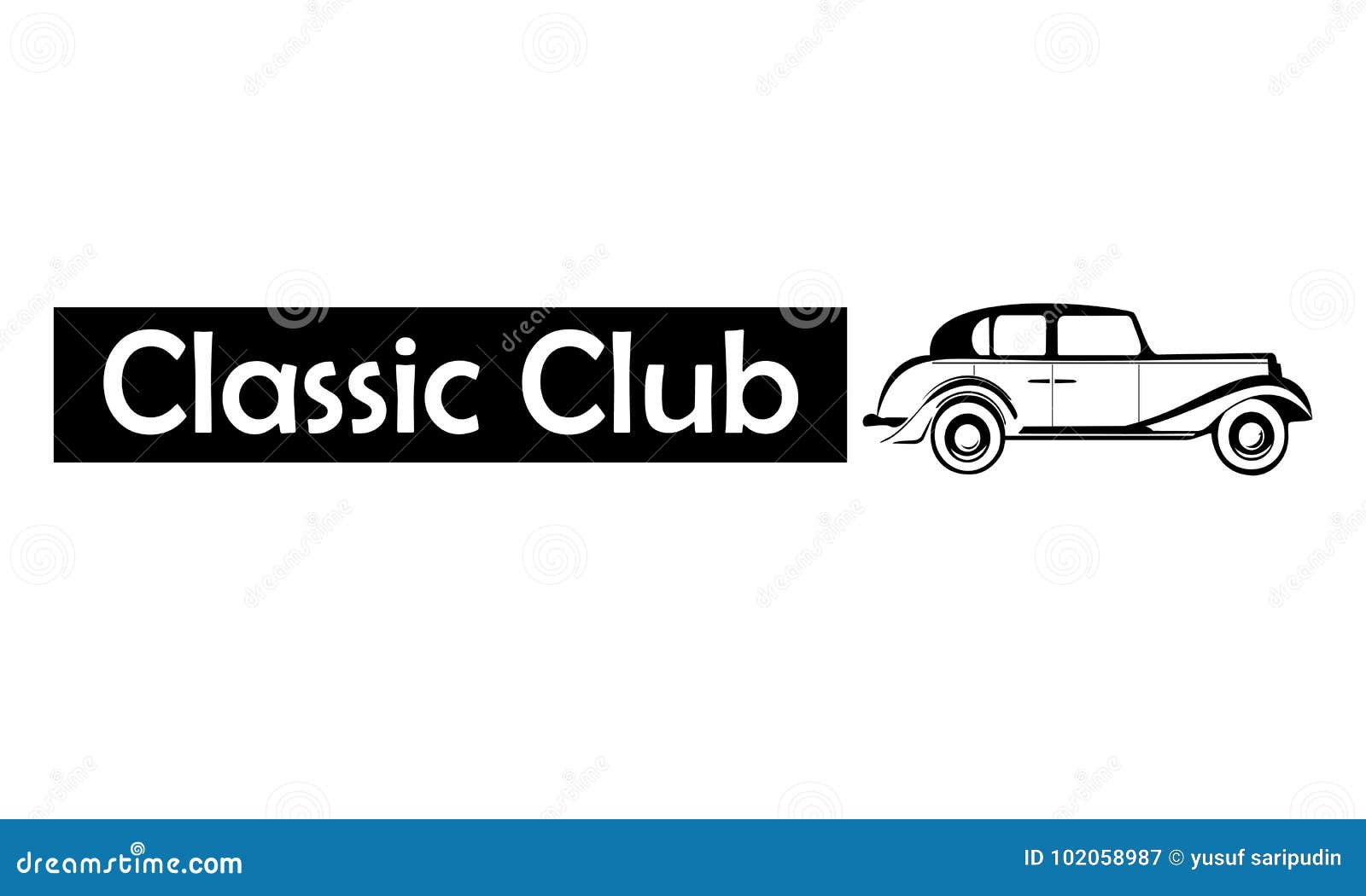 Classic club stock vector. Illustration of design, logo - 102058987