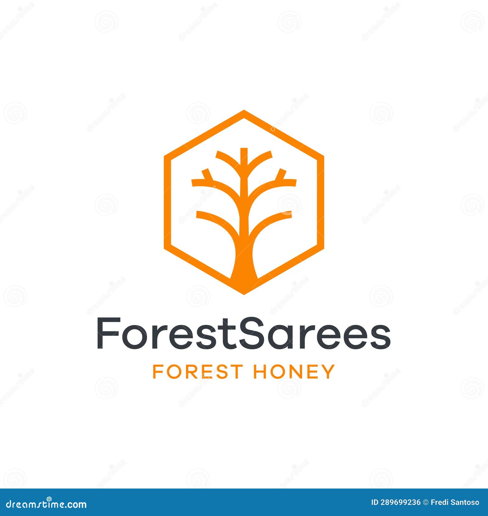 Simple Logo Combination of Tree and Bee House Hexagon Stock ...