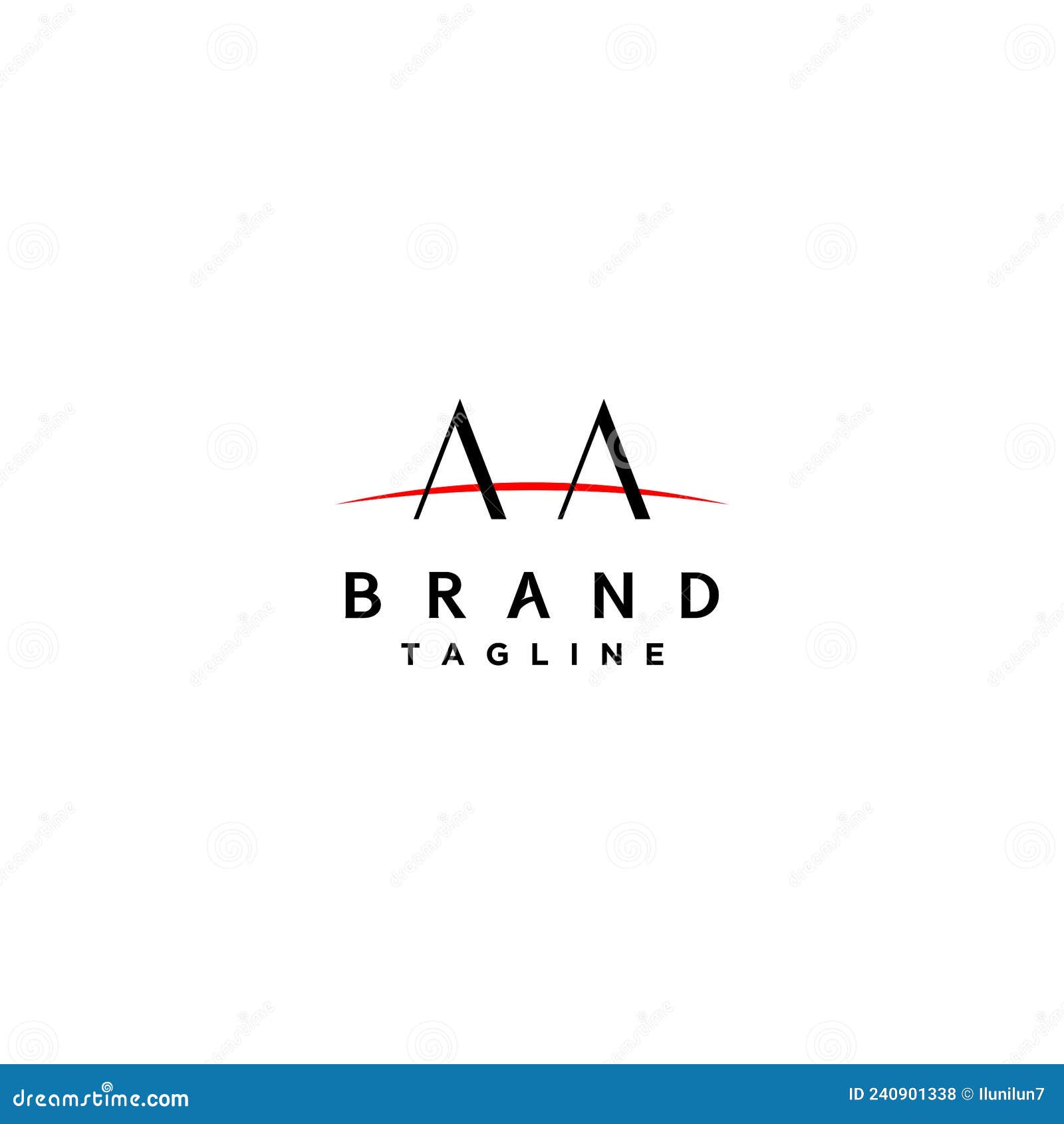 Simple Logo Design Initials AA with Red Curved Lines. Stock Vector ...