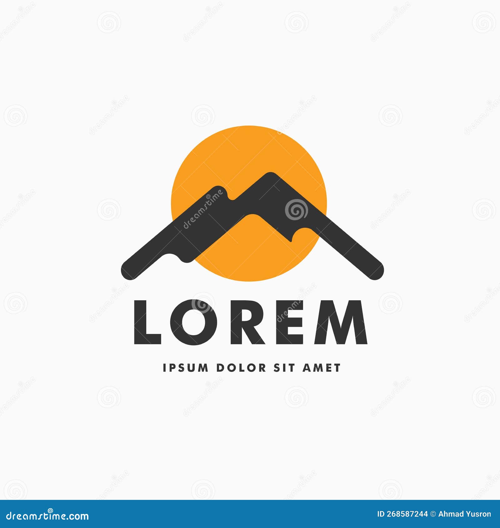 Simple Logo Design Mountains with Sunrise in the Background. Usable for ...