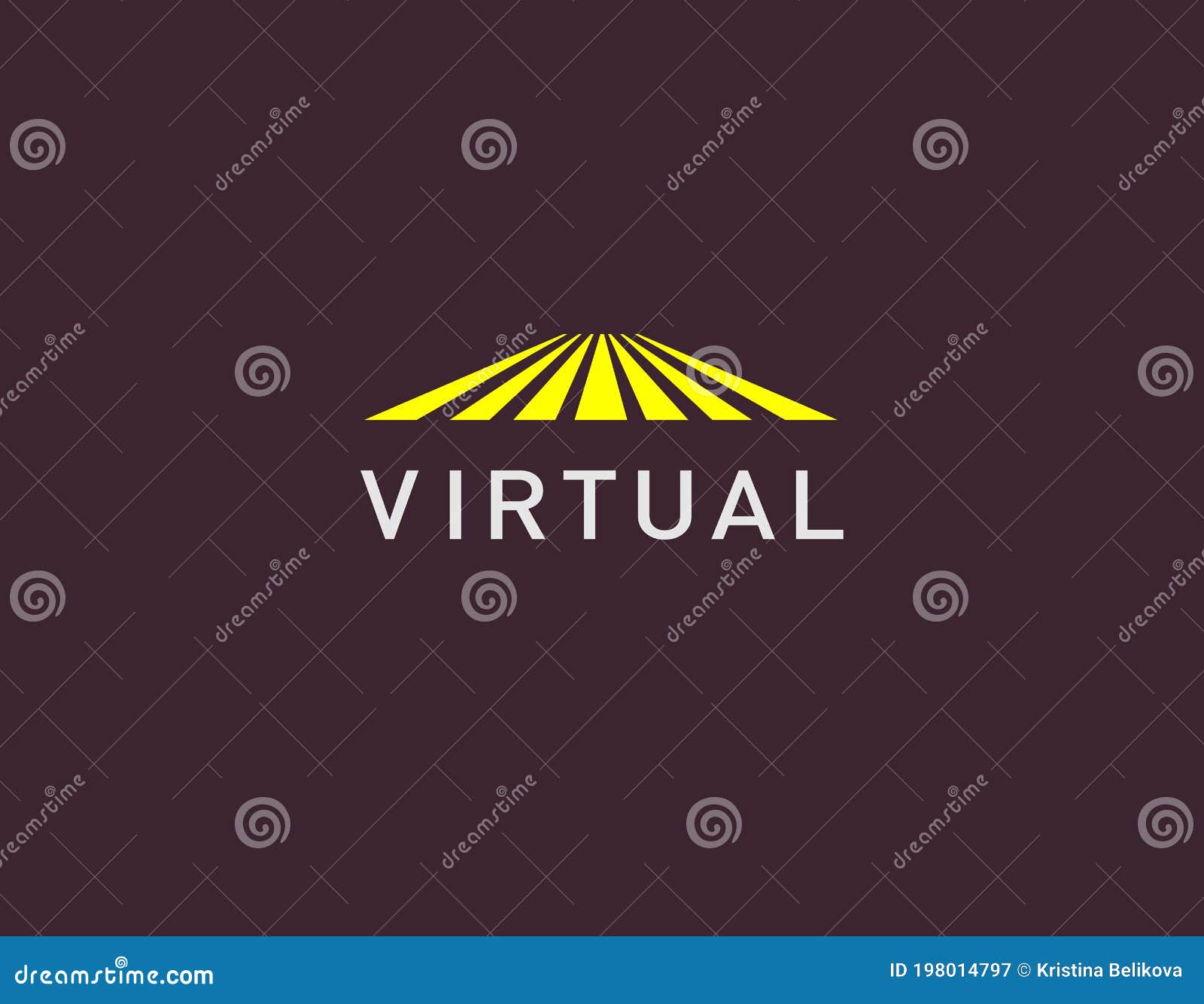 Simple Logo Icon Abstract Yellow Lines Virtual Reality Stock Vector ...
