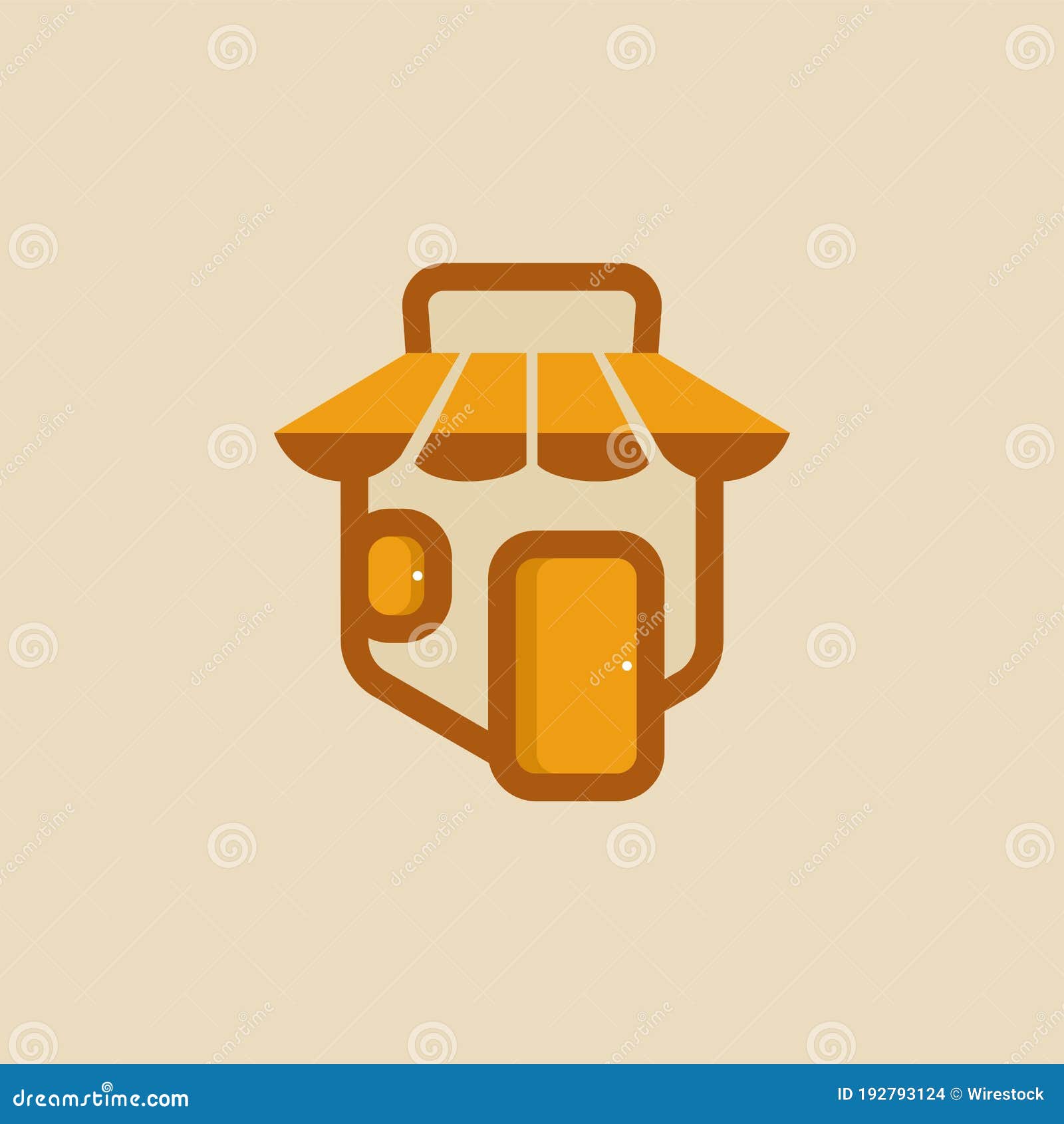 Simple Logo Illustration of a Brown Hut for Cafes and Restaurants Stock ...