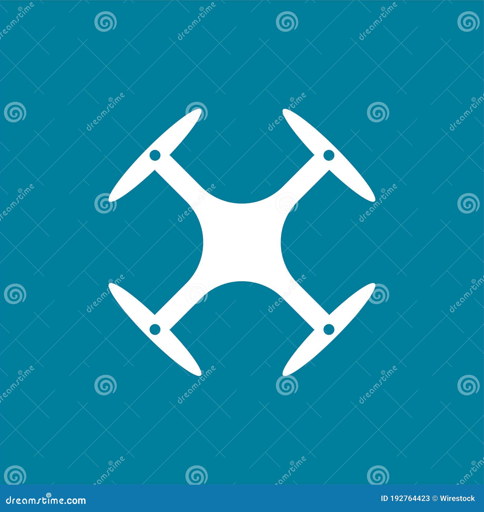 Simple Logo Illustration of a White Drone on a Blue Background for ...