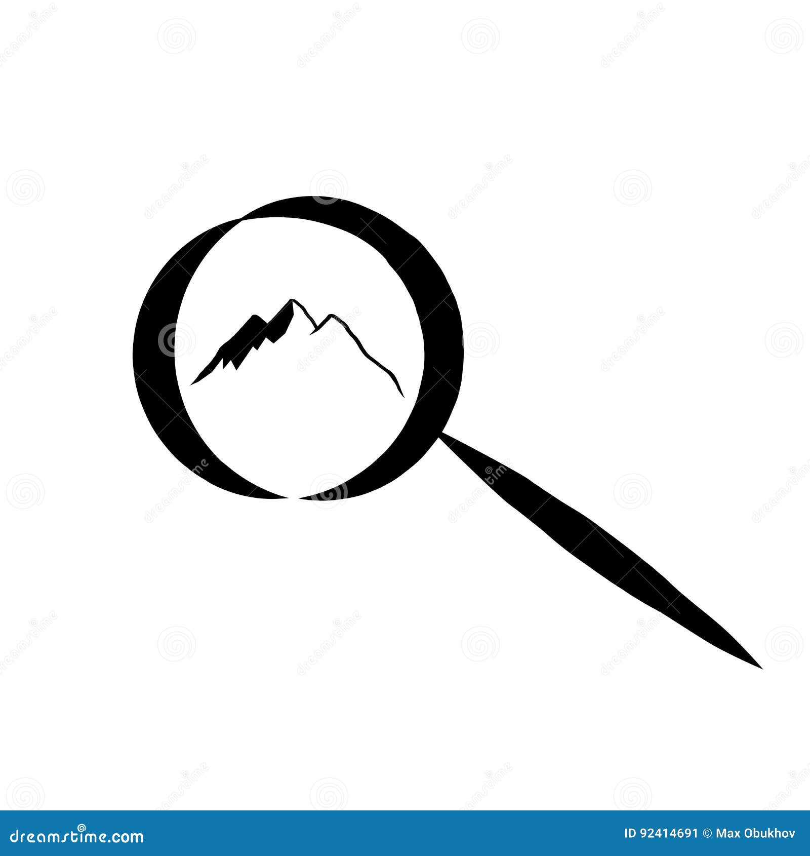 Simple Logo with Mountain in Magnify on White Background Stock Vector ...
