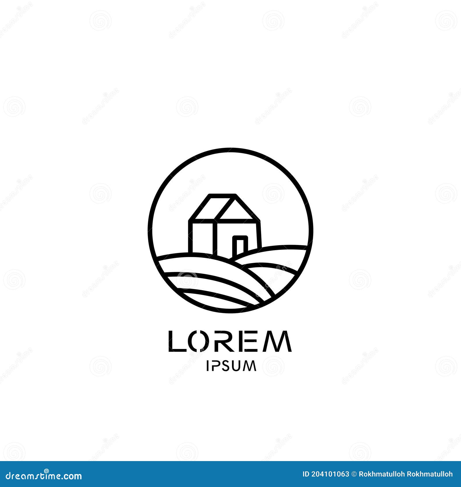 Simple Logo Outline Circle Illustration Rustic Nature Vector Design ...