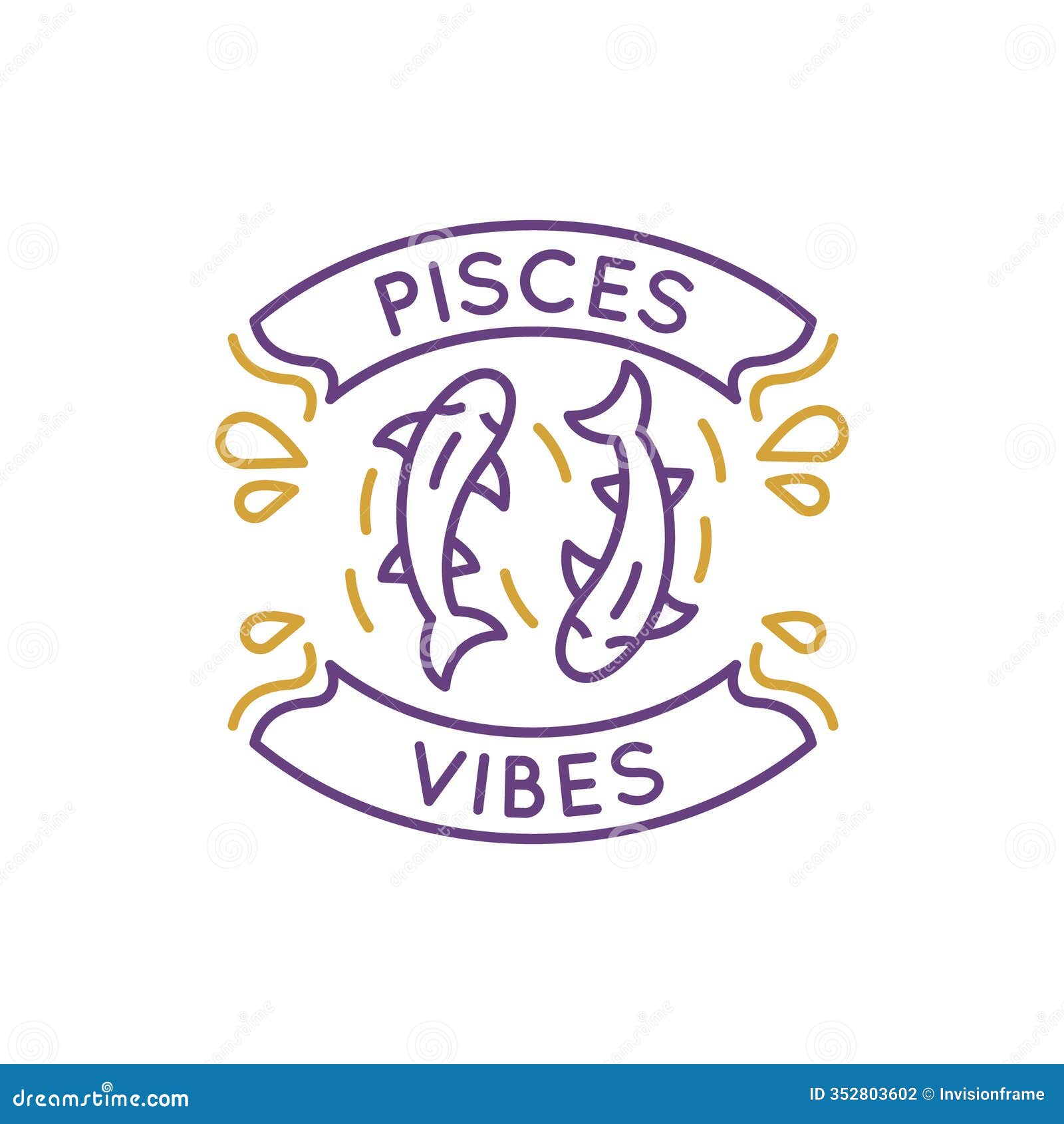 Simple Logo with Pisces Icon Stock Illustration - Illustration of ...