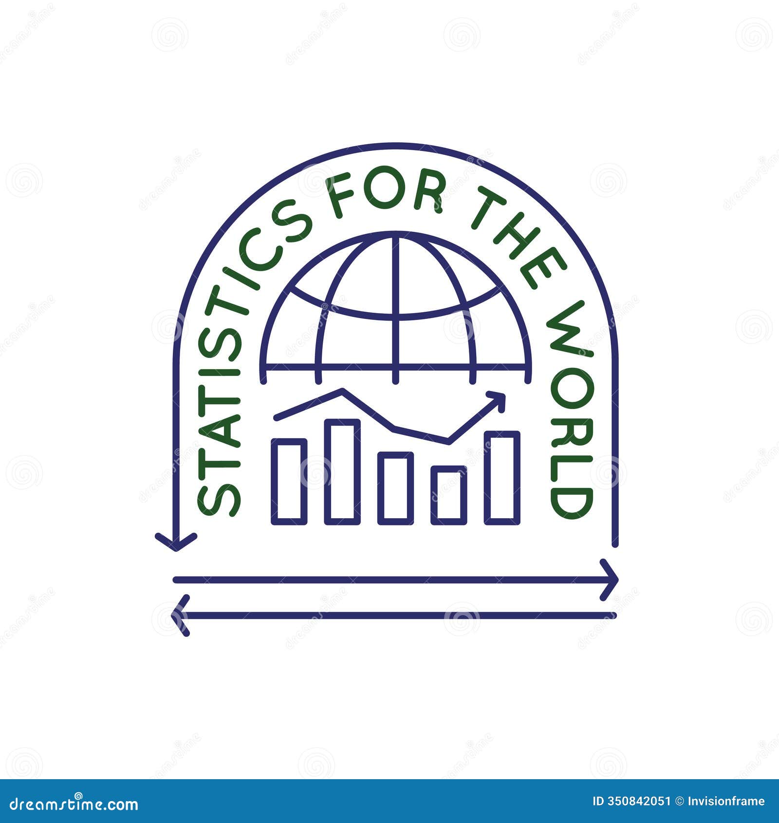 Simple Logo with Statistics for the World Icon Stock Illustration ...