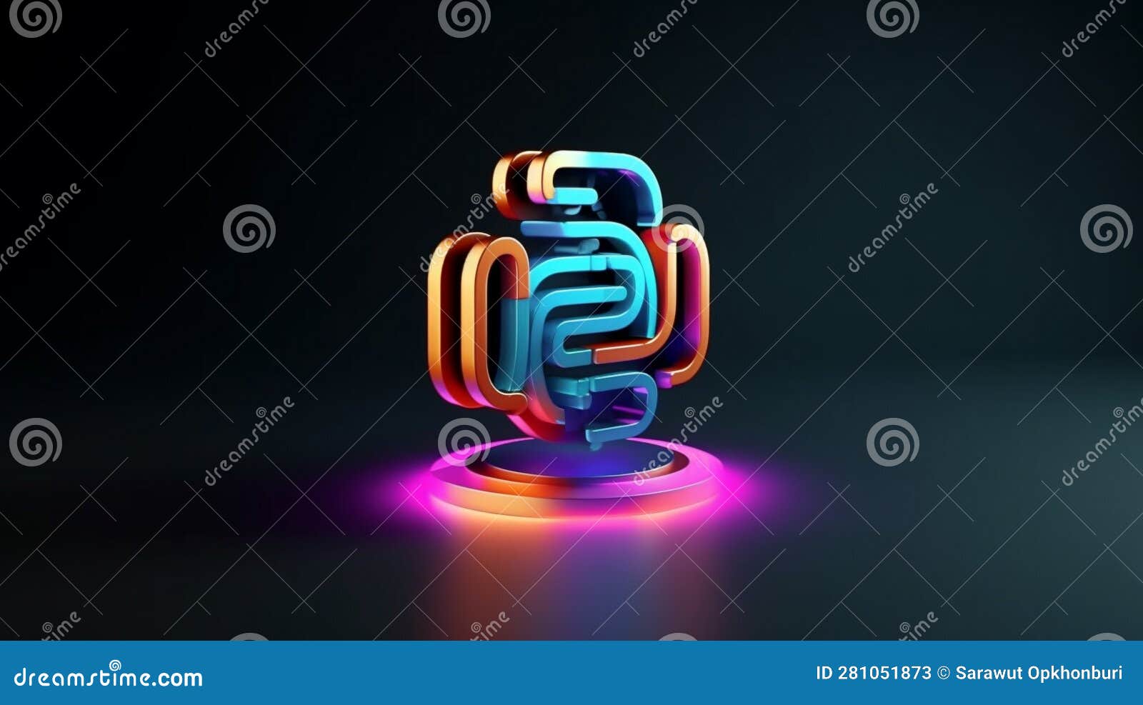 Simple Logo Technology Human-computer Connection. AI Generative Stock ...