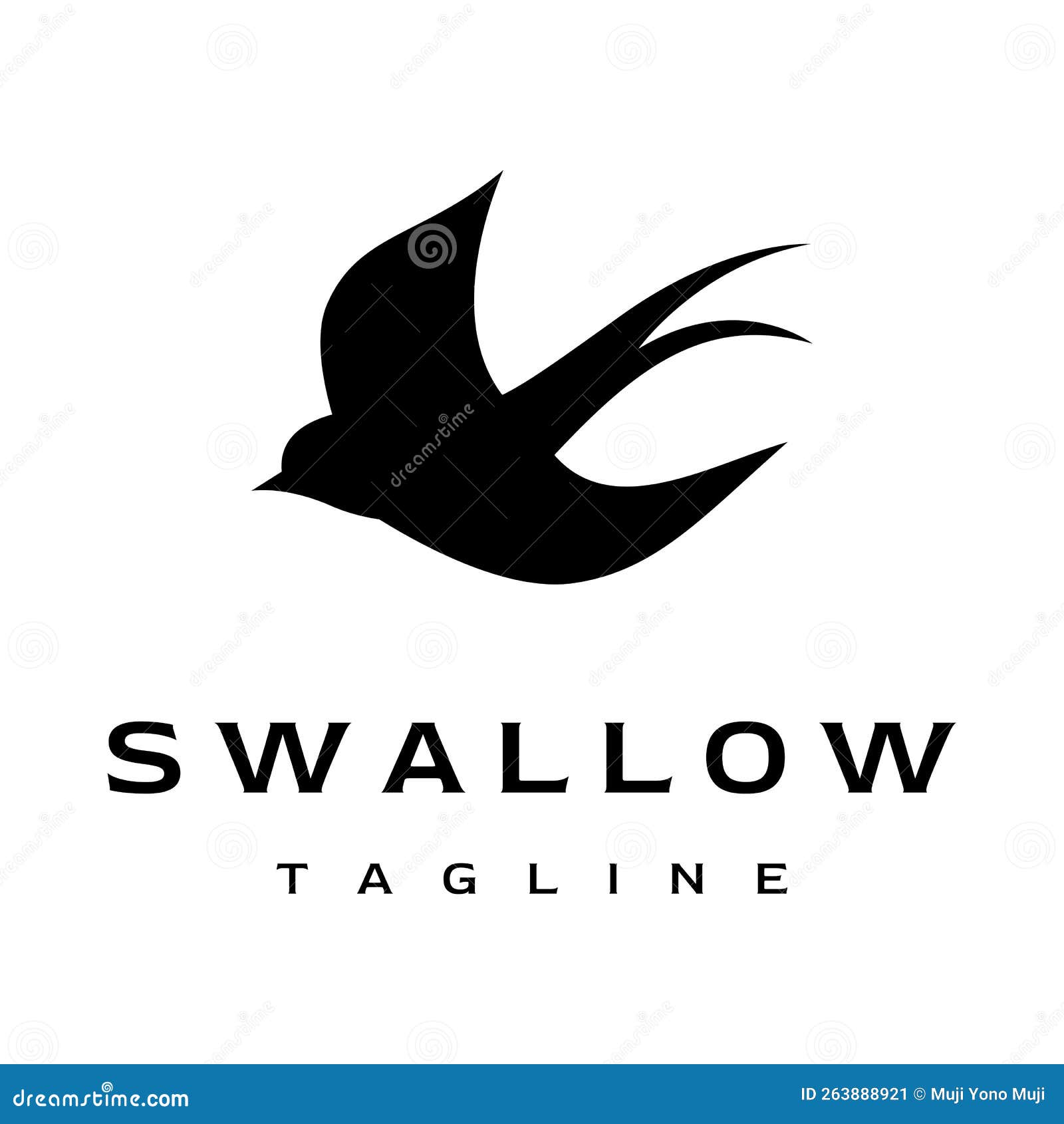 Simple Logo Template Design Silhouette of a Martin Martlet Swallow ...