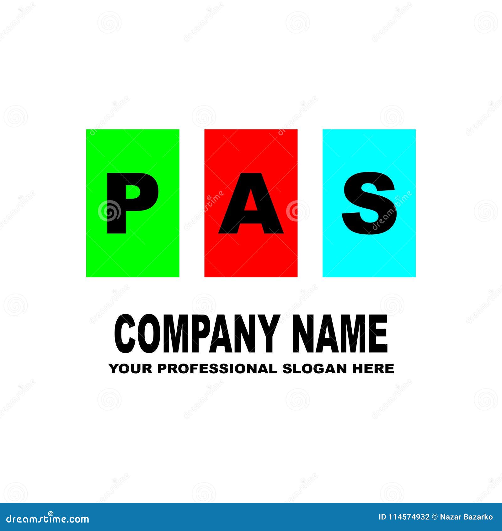 Simple Logo. the Three Letters PAS are Located on Three Separate ...