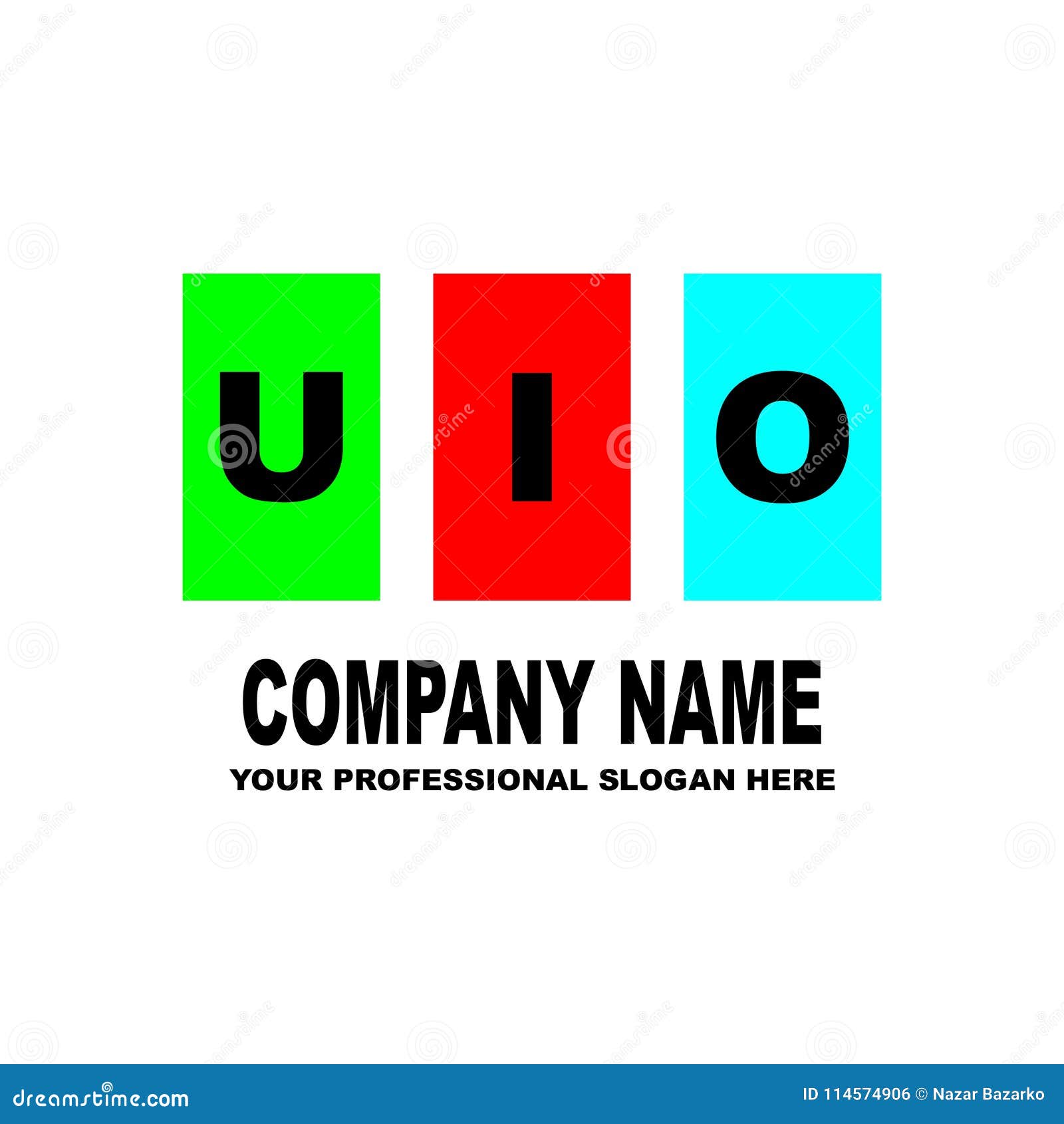 Simple Logo. the Three Letters UIO are Located on Three Separate ...