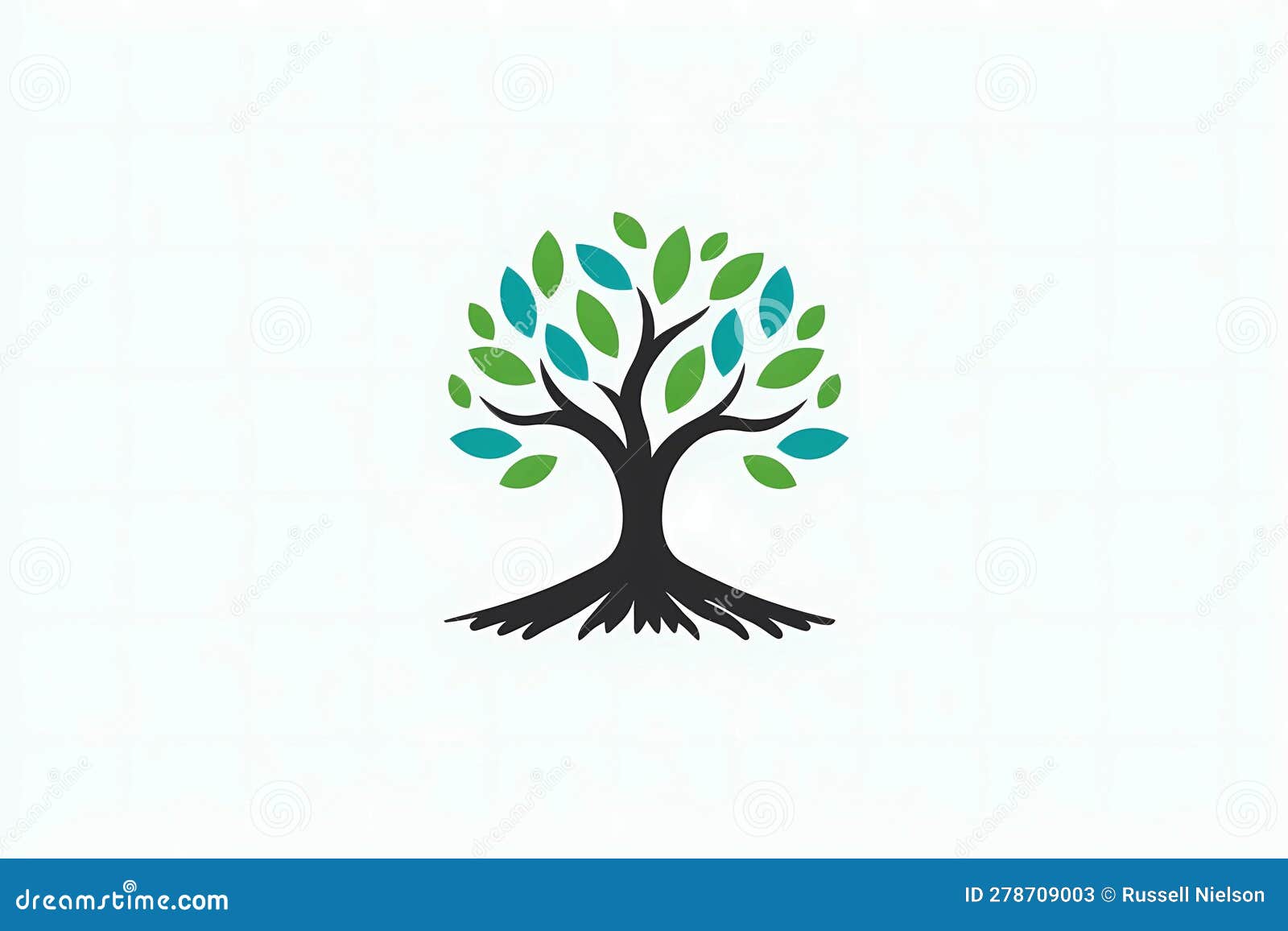 Simple Logo of a Tree (Generative AI) Stock Illustration - Illustration ...