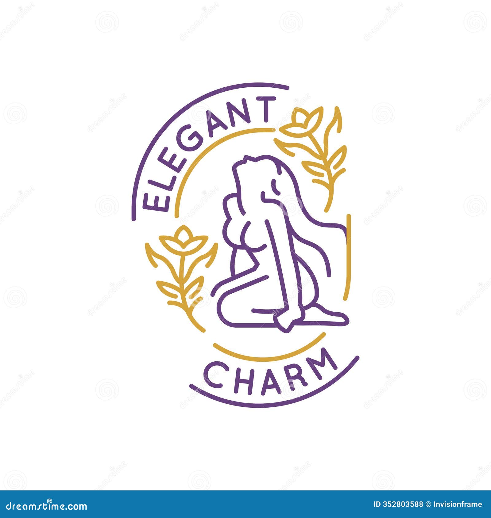 Simple Logo with Virgo Icon Stock Illustration - Illustration of ...