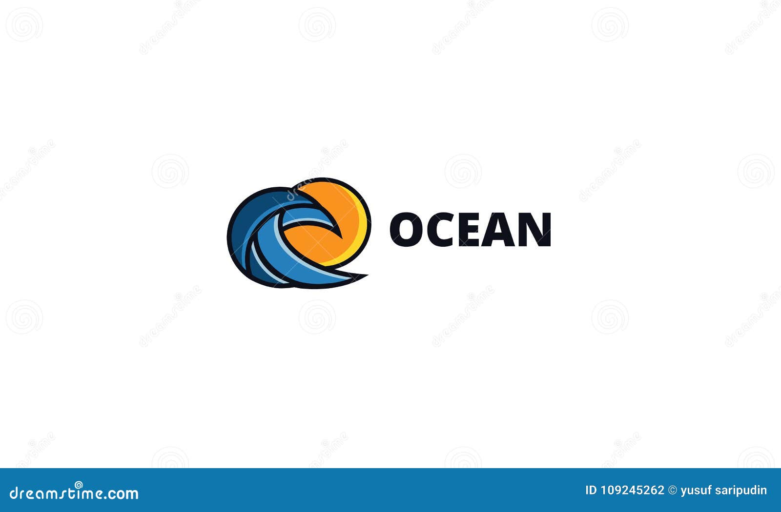 Ocean stock vector. Illustration of ocean, beach, logo - 109245262