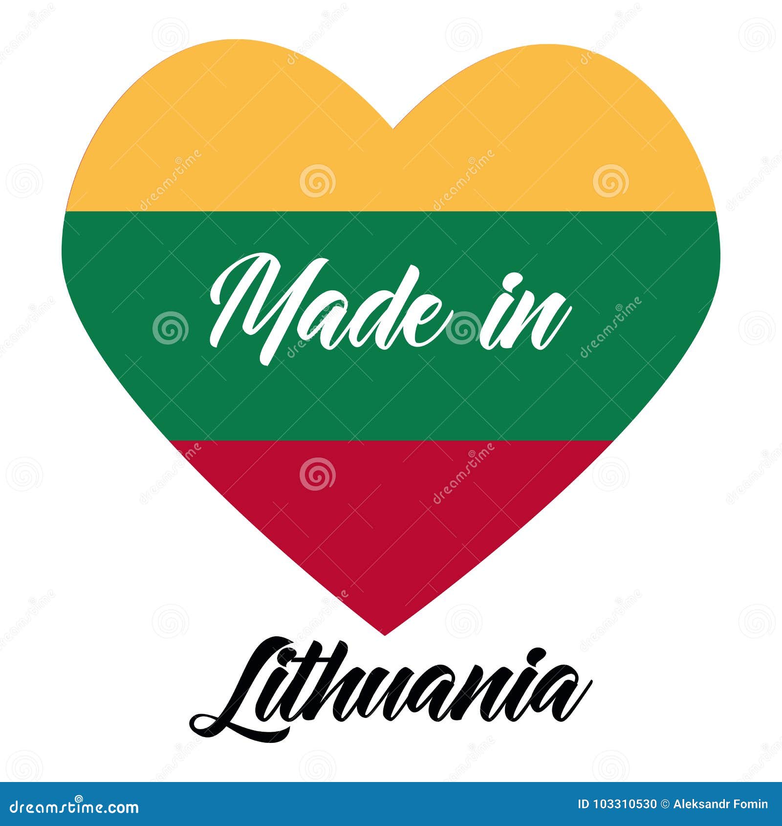 Simple Logos Made in Lithuania, Vector Logos with Lithuania Flags Stock ...