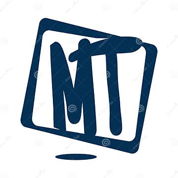 Simple Logotype Square MT Initial Letter M T Logo Design Vector Graphic ...