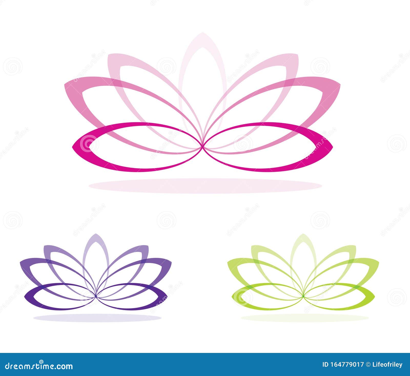 Simple lotus flowers stock vector. Illustration of floral - 164779017