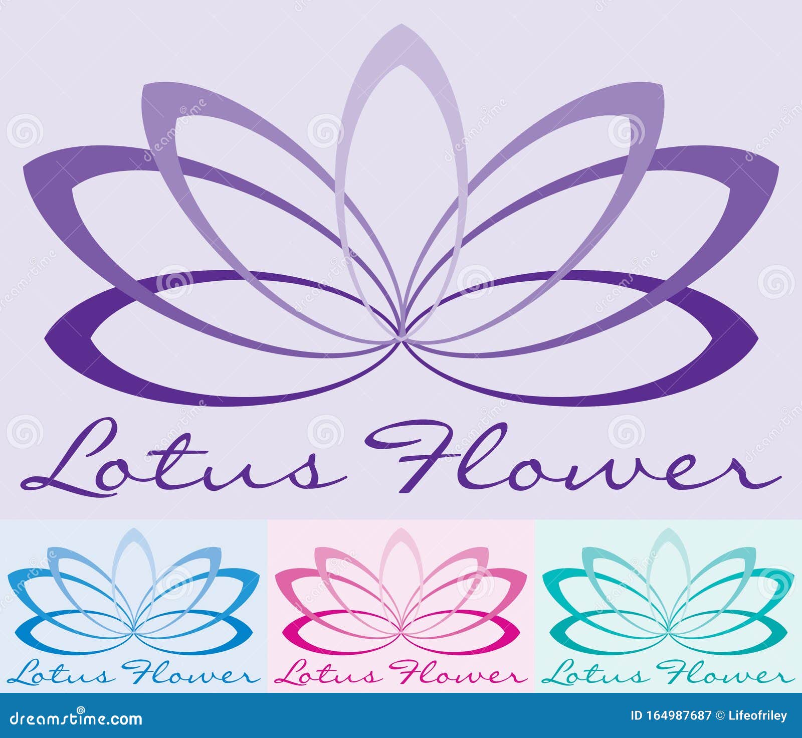 Simple lotus flowers stock vector. Illustration of beauty - 164987687