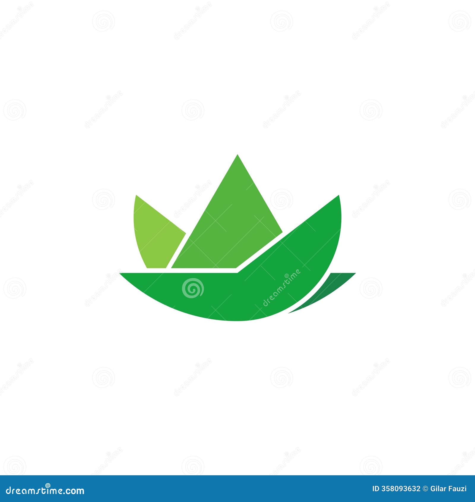 Simple Lotus Flower Line Drawing Gold On Green Background. Lotus ...