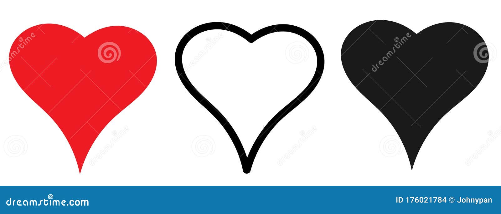 Simple Love Heart Set, Vector Stock Vector - Illustration of happy ...