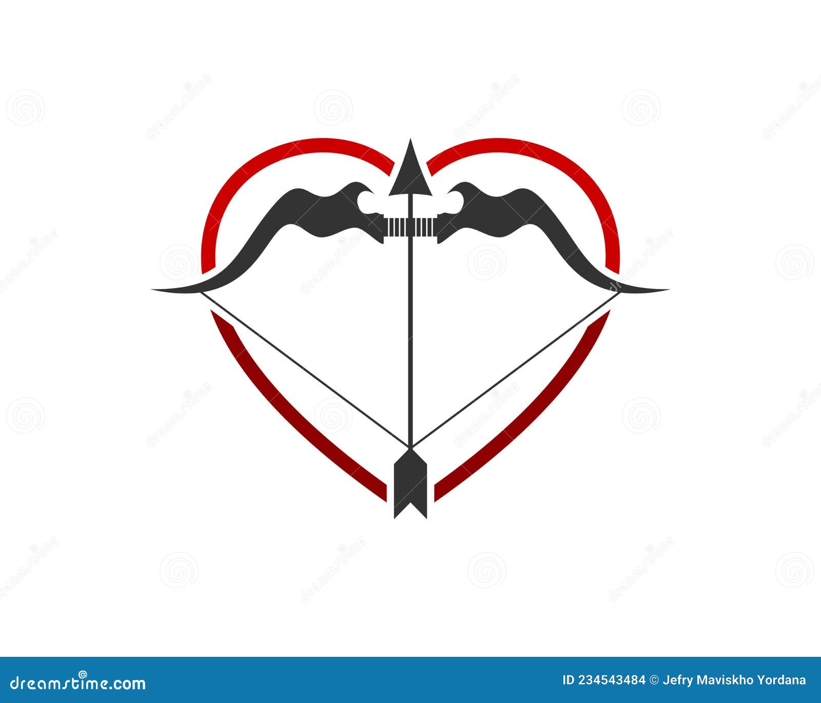 Simple Love Shape with Archer and Bow Inside Stock Illustration ...