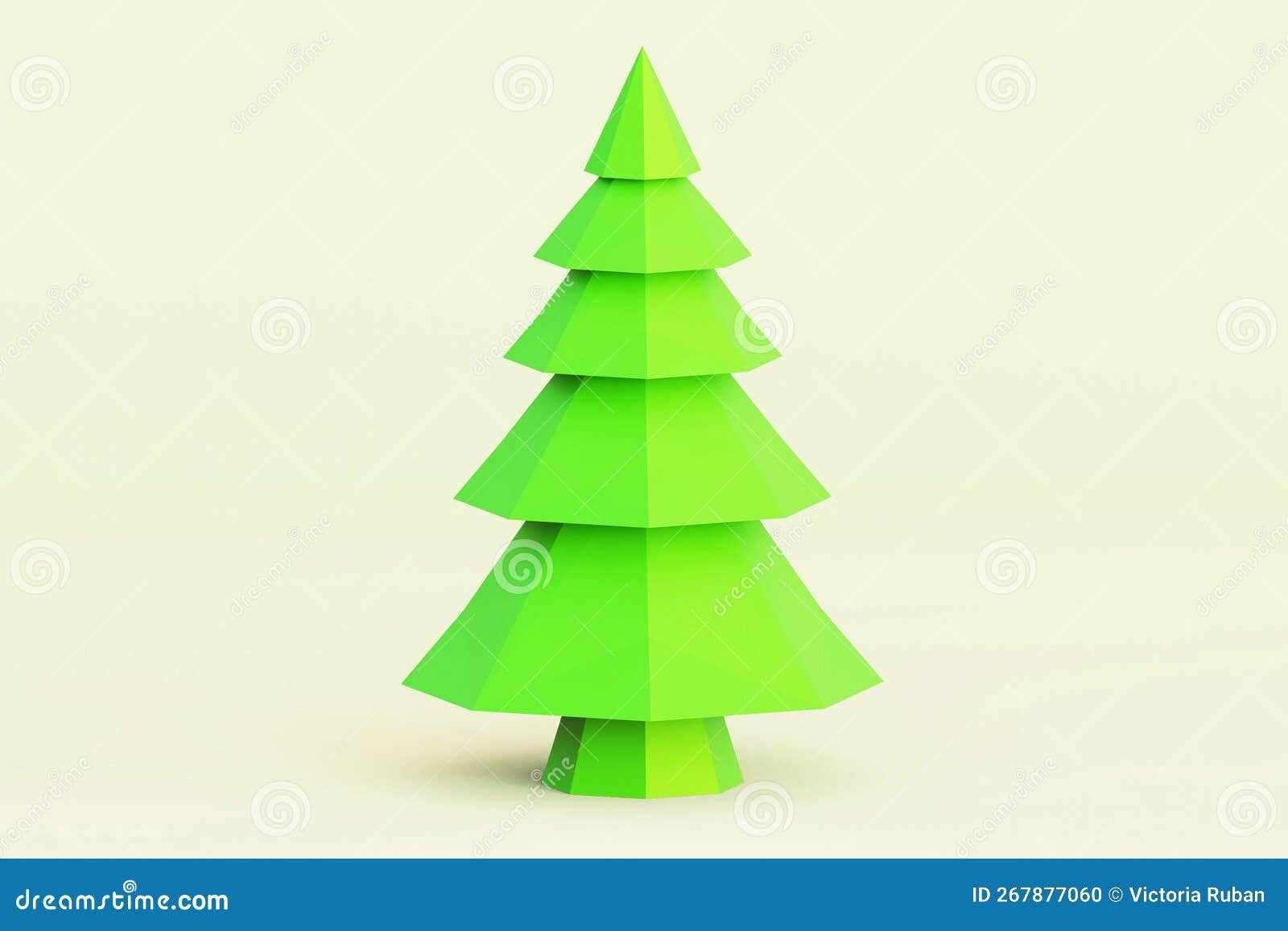 Simple Low Poly Christmas Tree Stock Illustration - Illustration of ...
