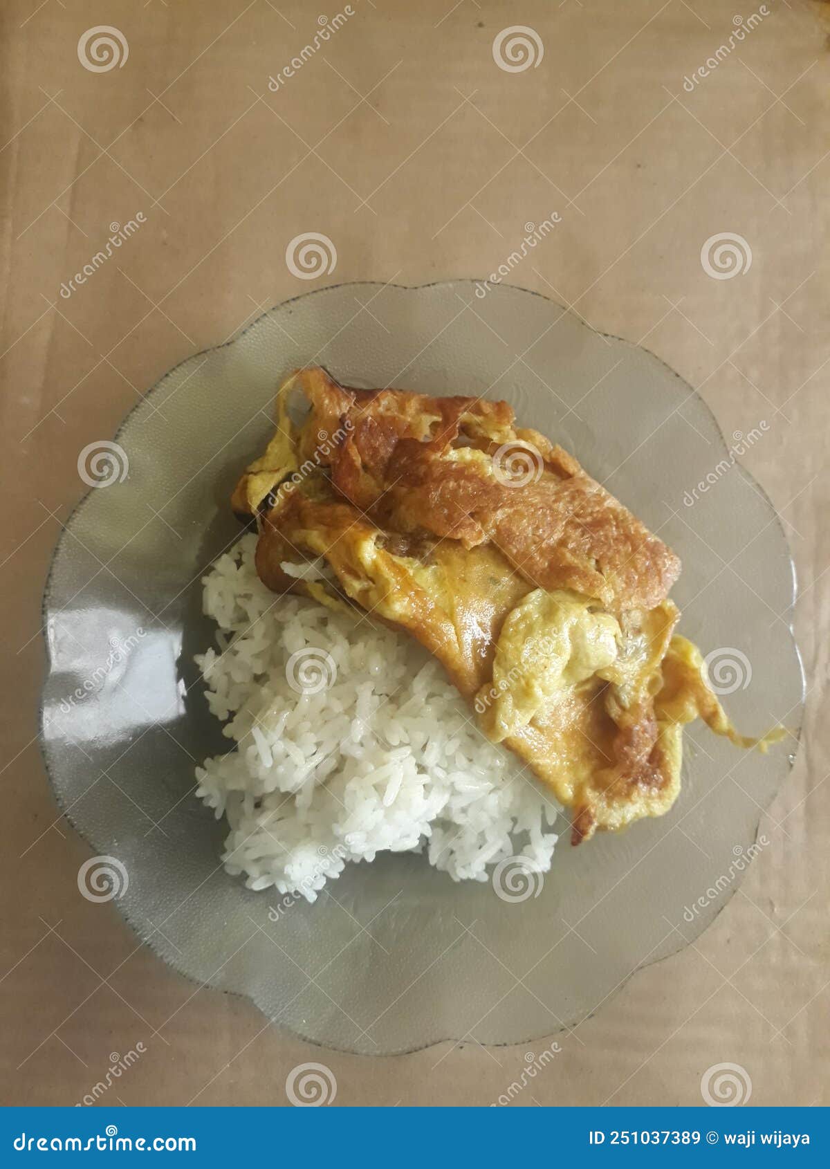 Simple Lunch with White Rice and Egg Stock Image - Image of lunch ...