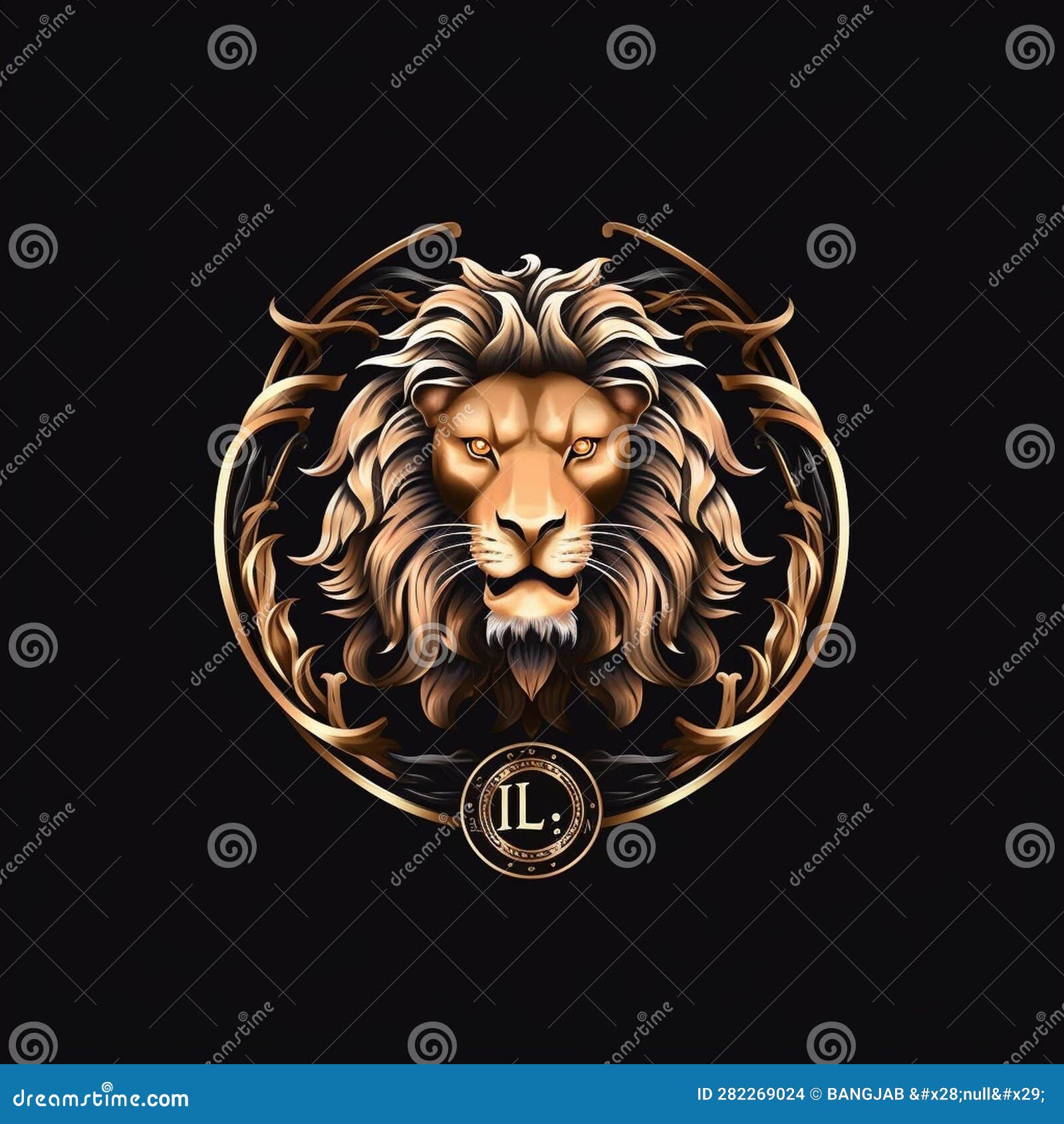 Simple luxurious Lion Logo stock illustration. Illustration of ...