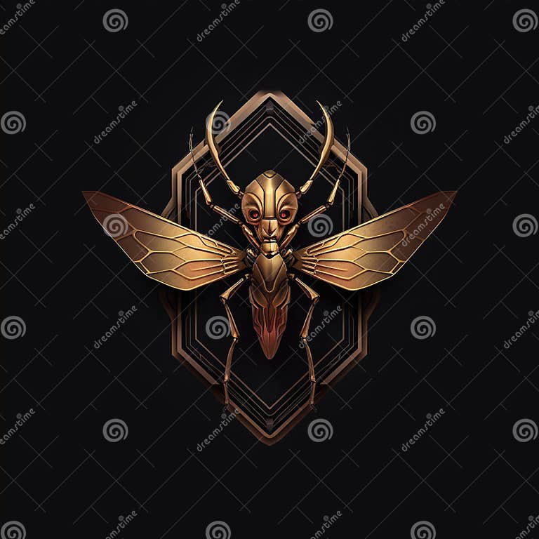 Simple Luxury Praying Mantis Logo Stock Illustration - Illustration of ...